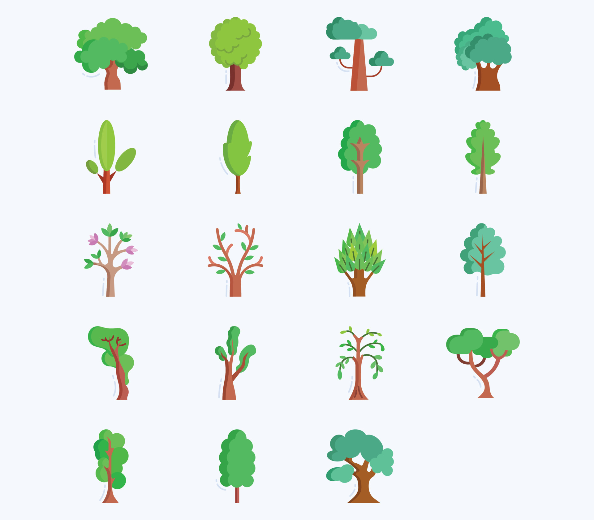 Tree icon set, Plant and nature vector 11422097 Vector Art at Vecteezy