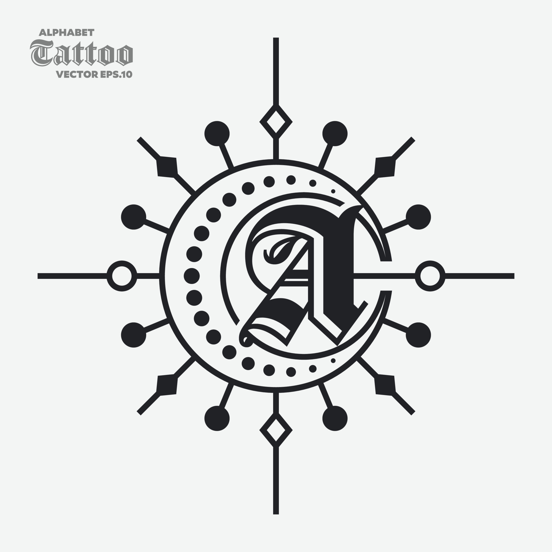 Alphabet A Tattoo Logo 11422312 Vector Art At Vecteezy