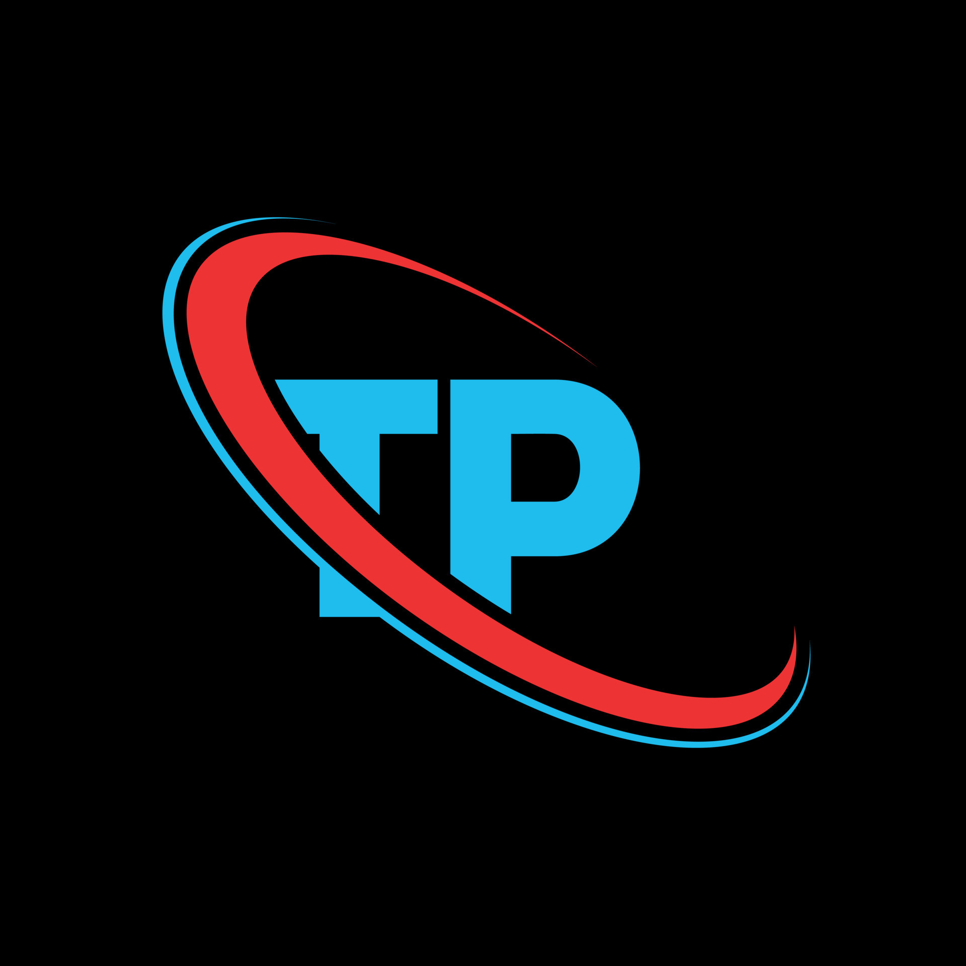 logotipo de tp. diseño de tp. letra tp azul y roja. diseño del logotipo de la letra tp. letra ...