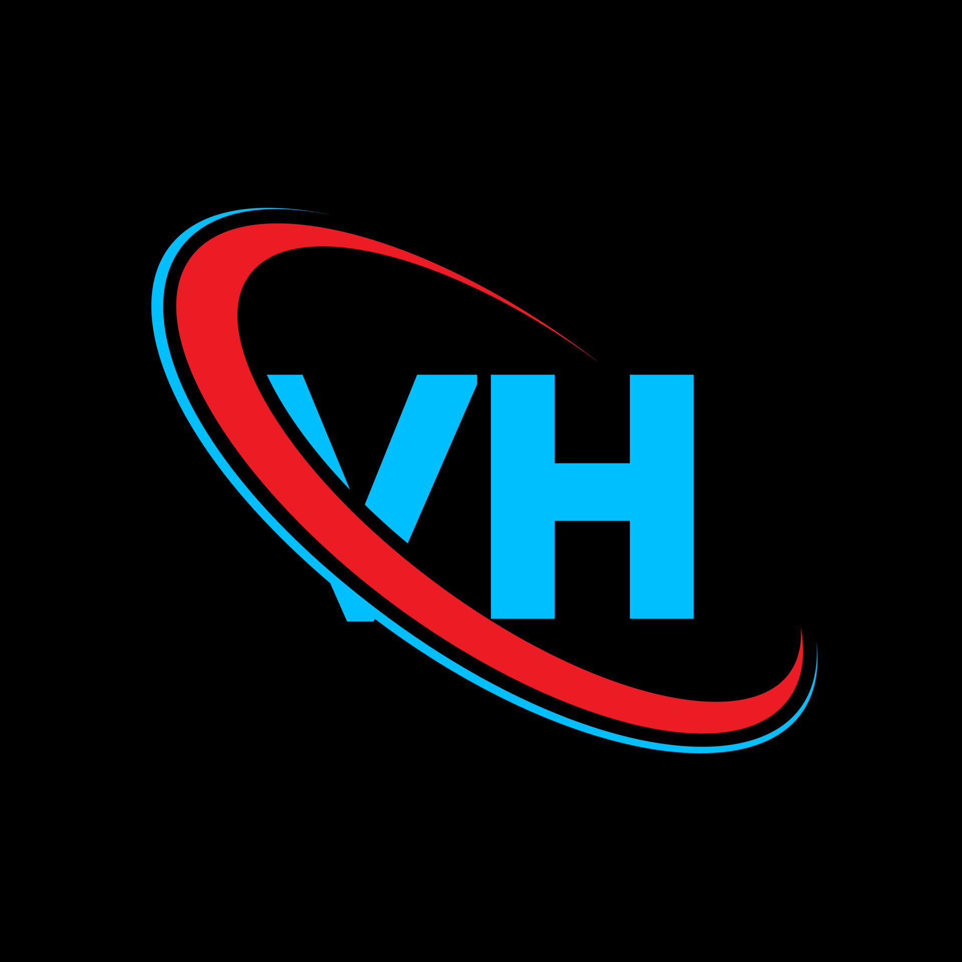 logotipo vh. diseño vh. letra vh azul y roja. diseño del logotipo de la letra vh. letra inicial ...