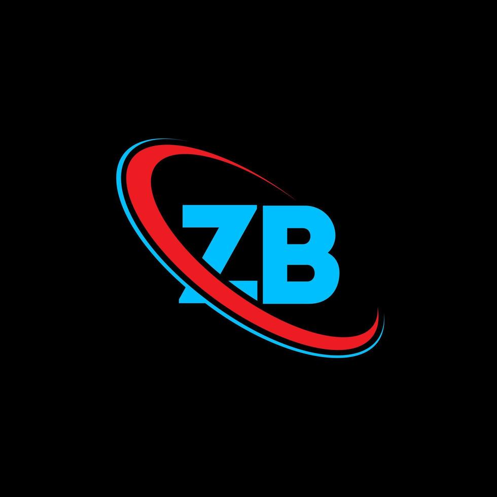 logotipo de zb. diseño zb. letra zb azul y roja. diseño del logotipo de la letra zb. letra ...