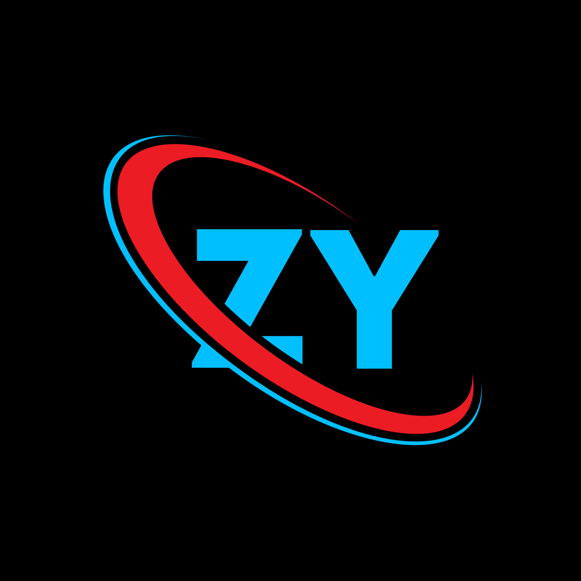 logotipo de zy. diseño zy. letra zy azul y roja. diseño del logotipo de la letra zy. letra ...