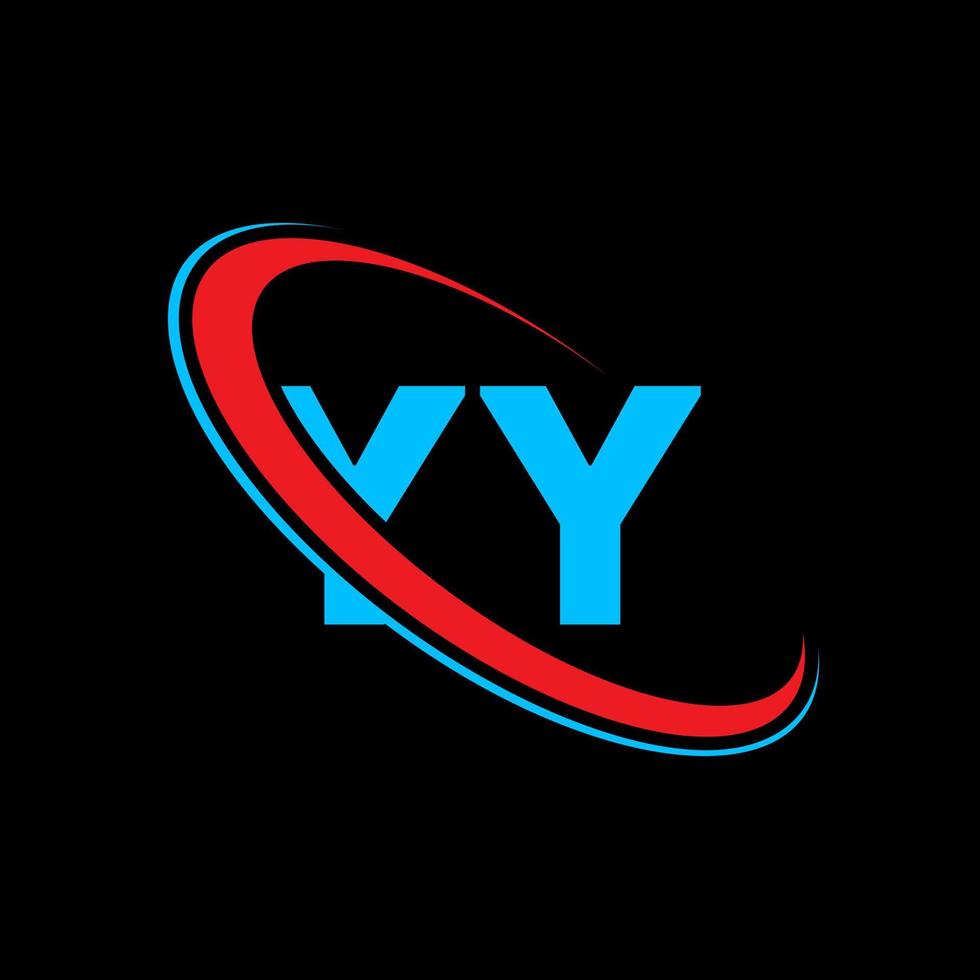 logotipo yy. sy diseño. letra yy azul y roja. diseño del logotipo de la letra yy. letra inicial ...