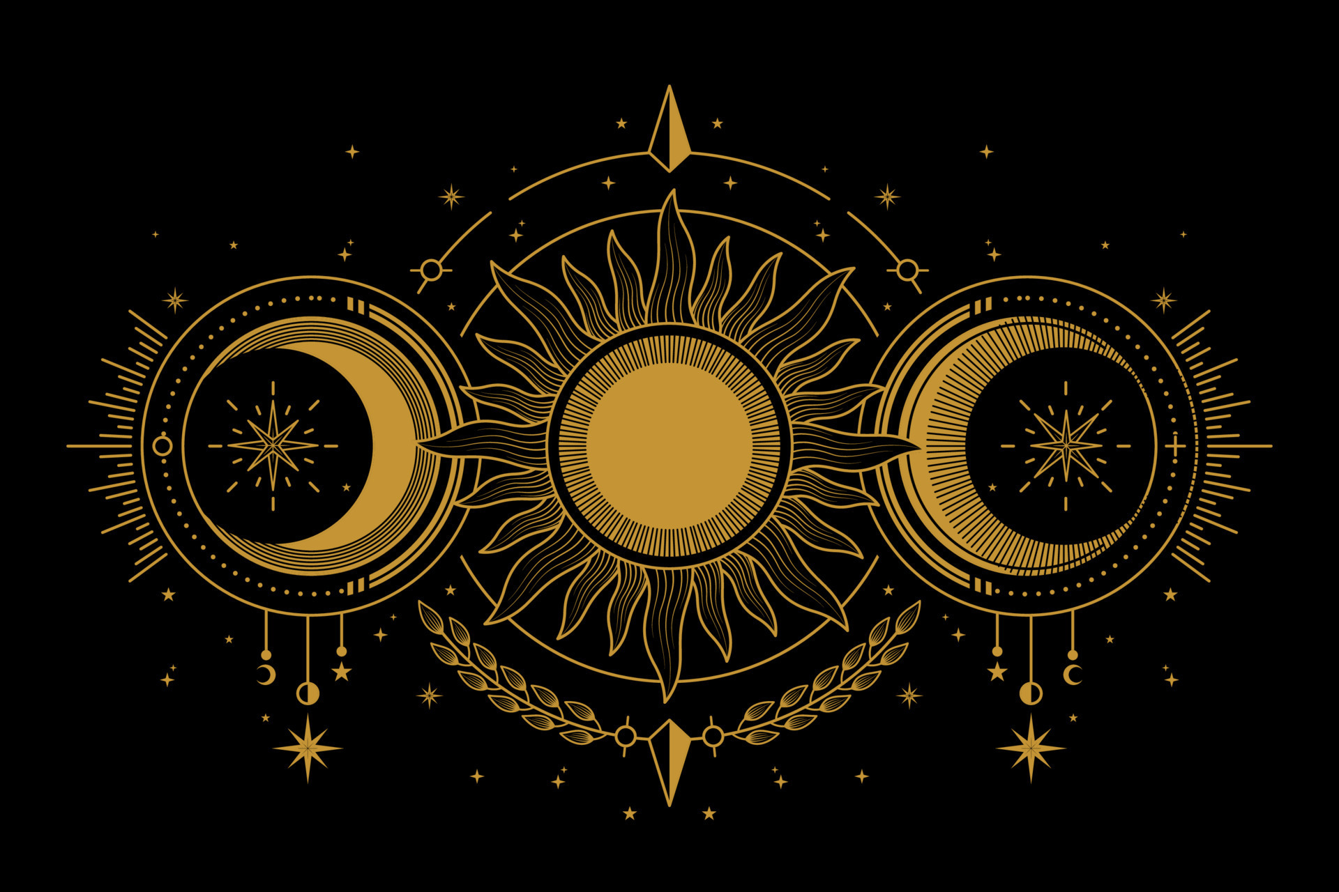 celestial moon and sun with ornaments illustration 11424606 Vector Art ... celestial moon and sun with ornaments illustration 11424606 Vector Art ...