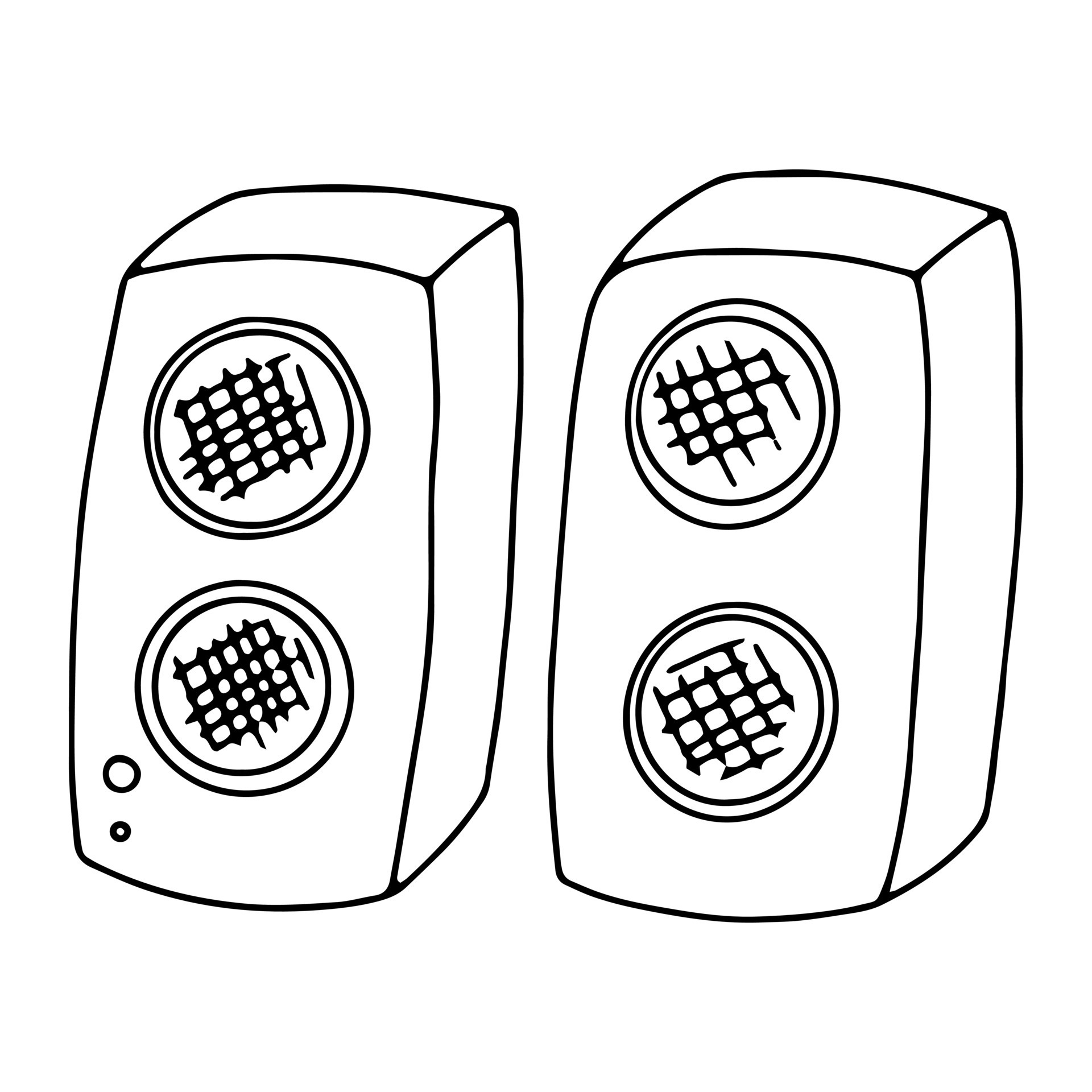 icono de vector de garabato de altavoces de computadora, equipo de ... icono de vector de garabato de altavoces de computadora, equipo de ...