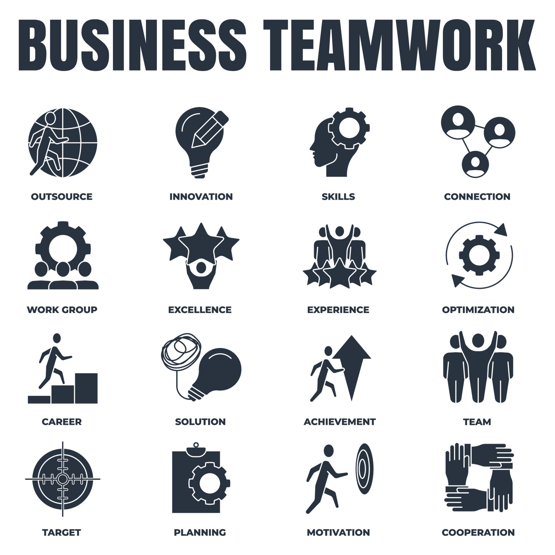 Set of Business teamwork icon logo vector illustration. cooperation ... Set of Business teamwork icon logo vector illustration. cooperation ...