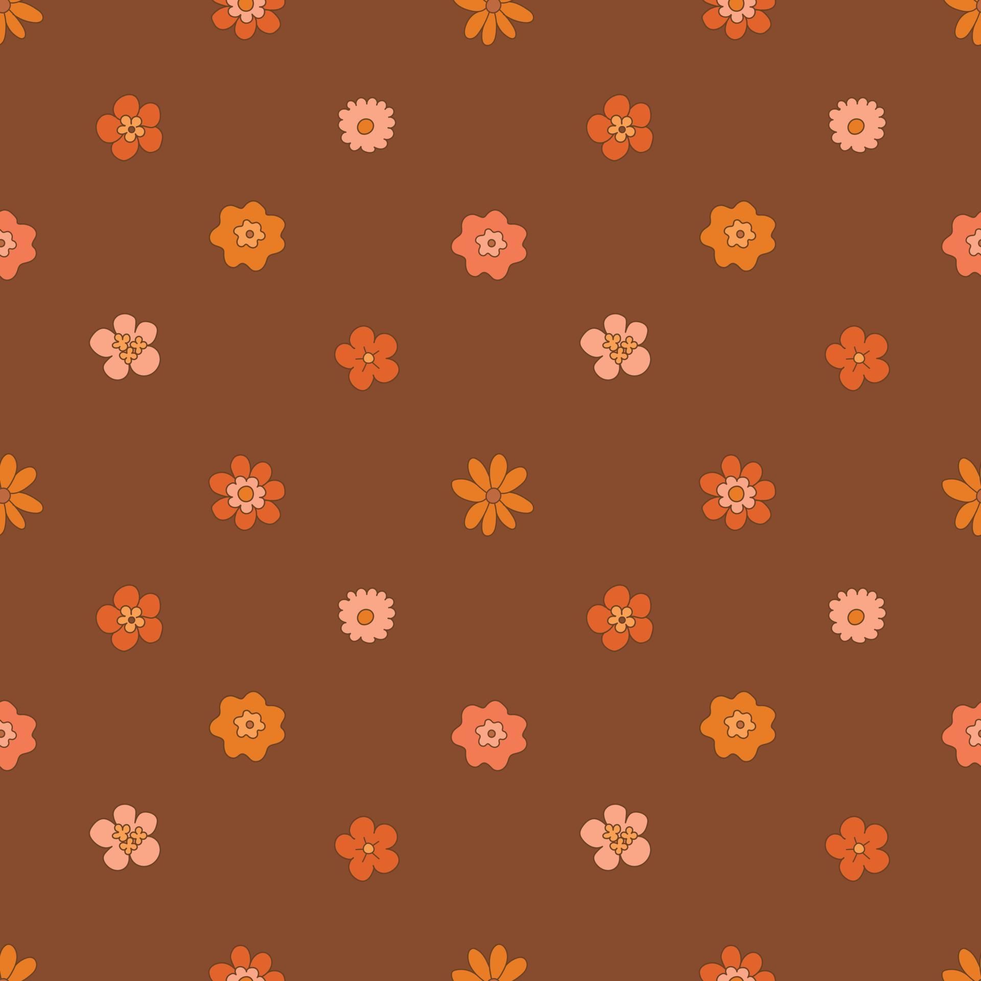 Groovy daisy flowers seamless pattern 11426228 Vector Art at Vecteezy