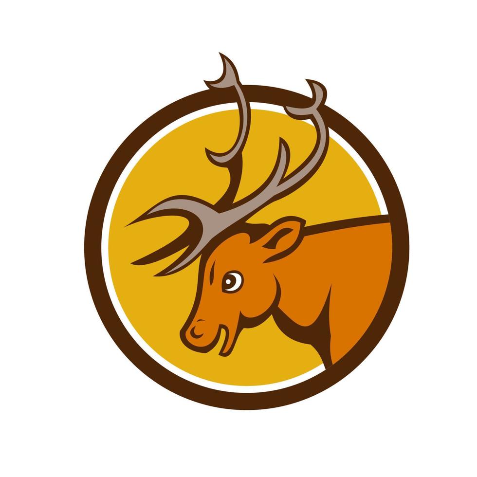 Stag Deer Buck Head Circle Cartoon 11426461 Vector Art at Vecteezy