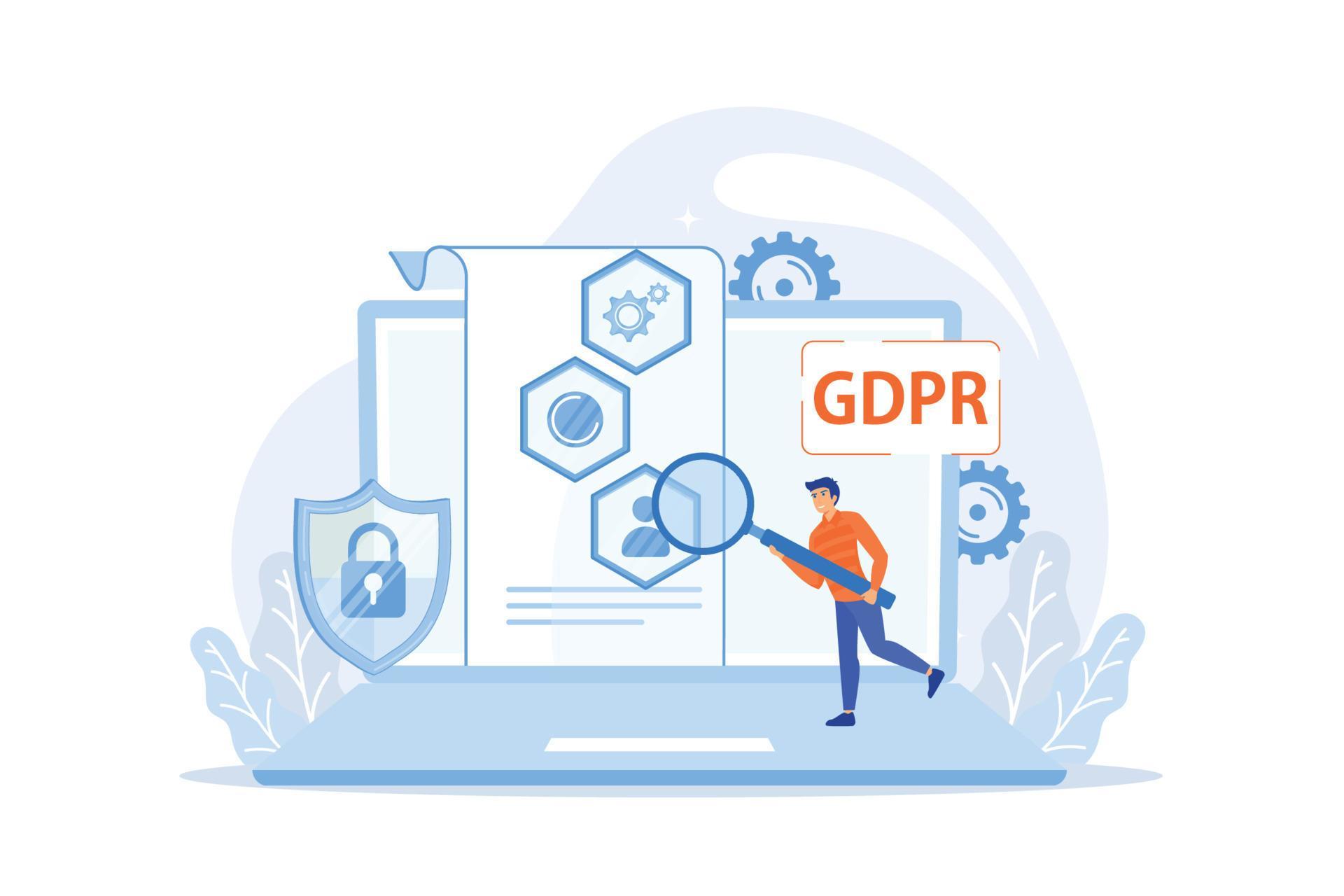 GDPR and cyber security, confidential database. General data protection ...