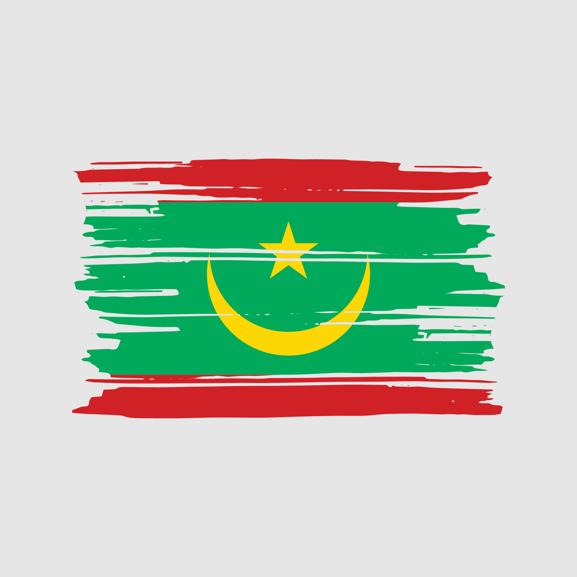 Mauritania Flag Brush Vector National Flag Design 11429001 Vector Art