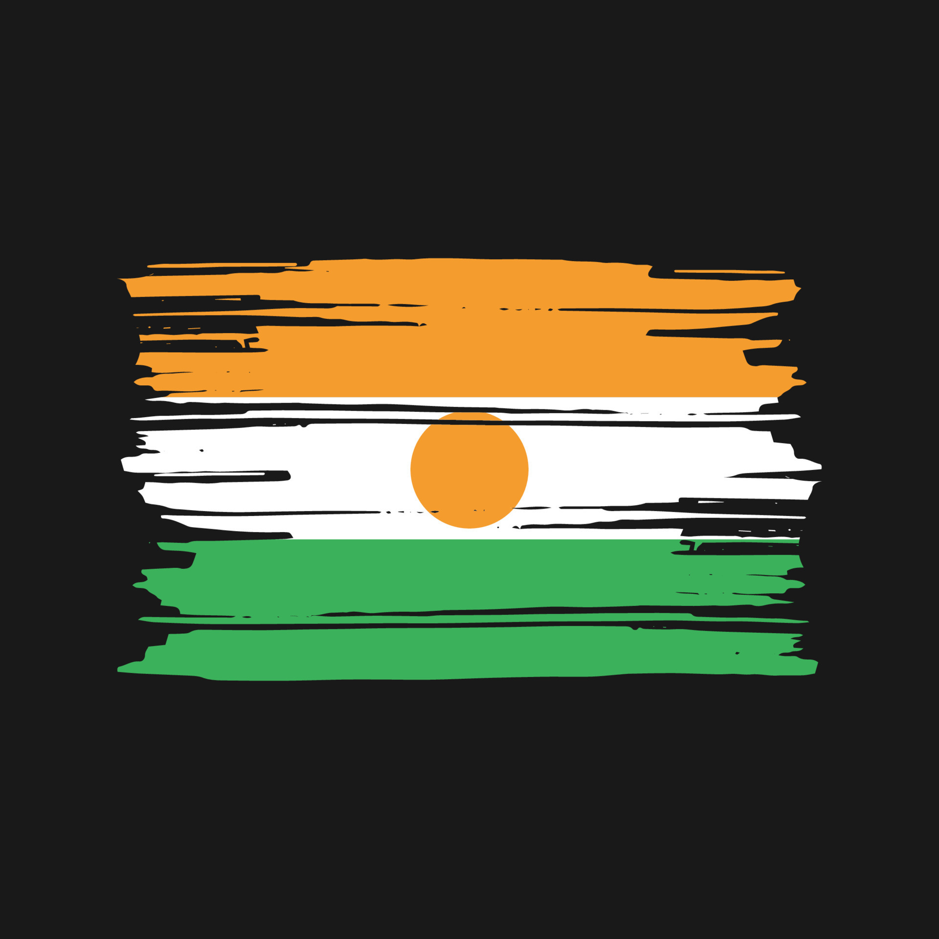 Niger Flag Brush Vector. National Flag Design 11429163 Vector Art at ...