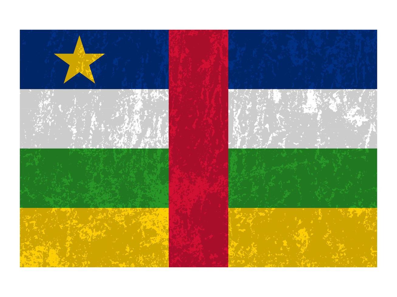 Central African Republic Grunge Flag Official Colors And Proportion