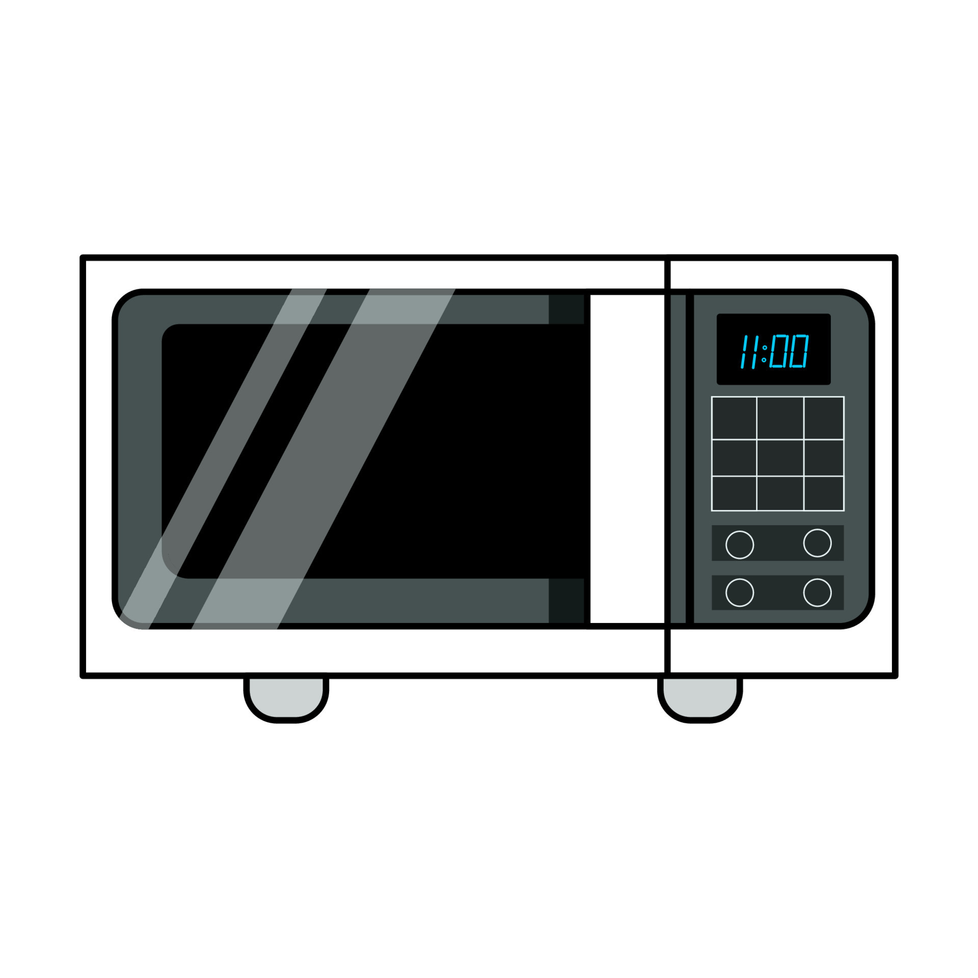 horno de microondas blanco al estilo de dibujos animados planos ... horno de microondas blanco al estilo de dibujos animados planos ...