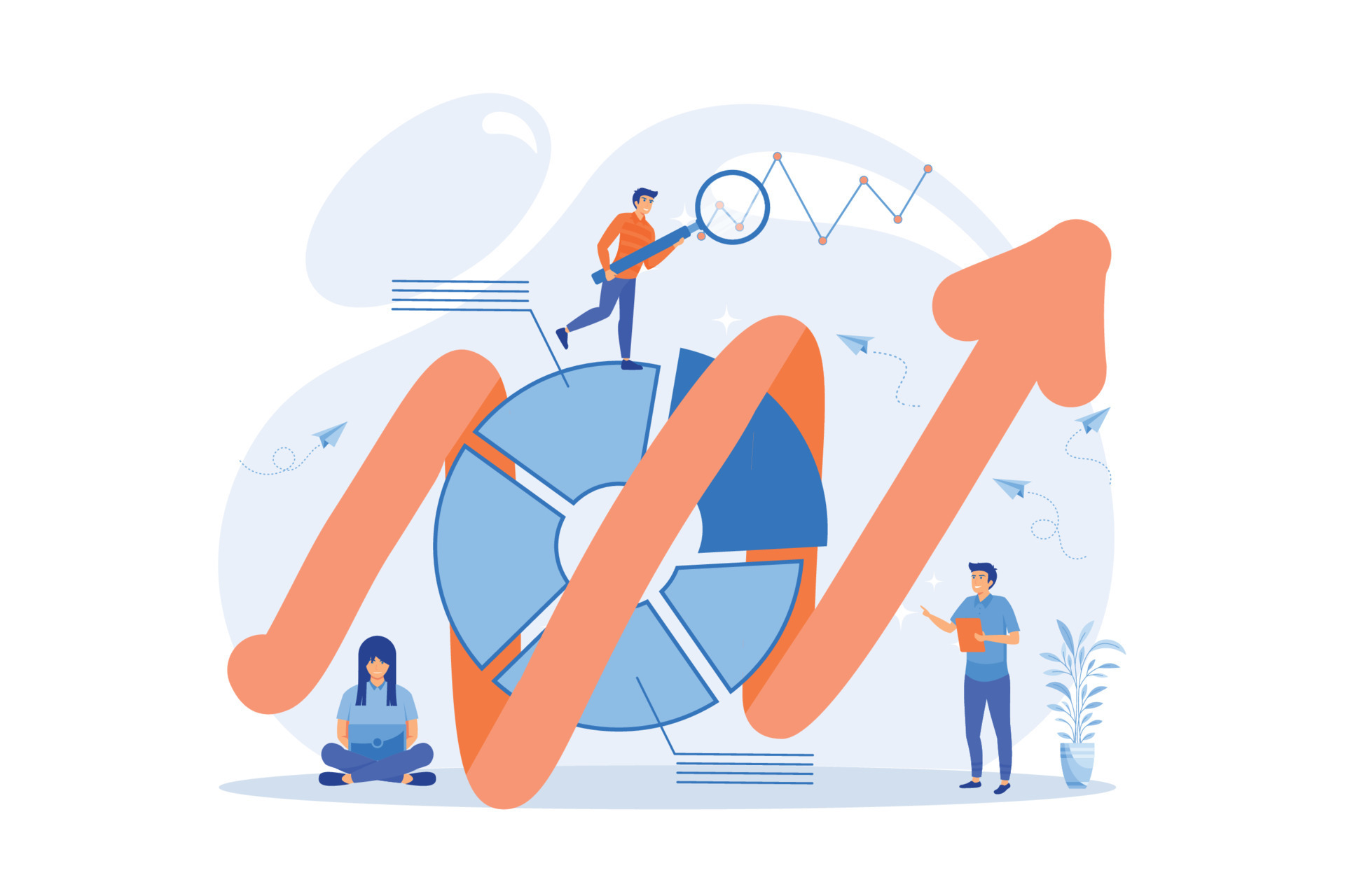 People recording analytics data of the IT project identifying business needs and determining ...