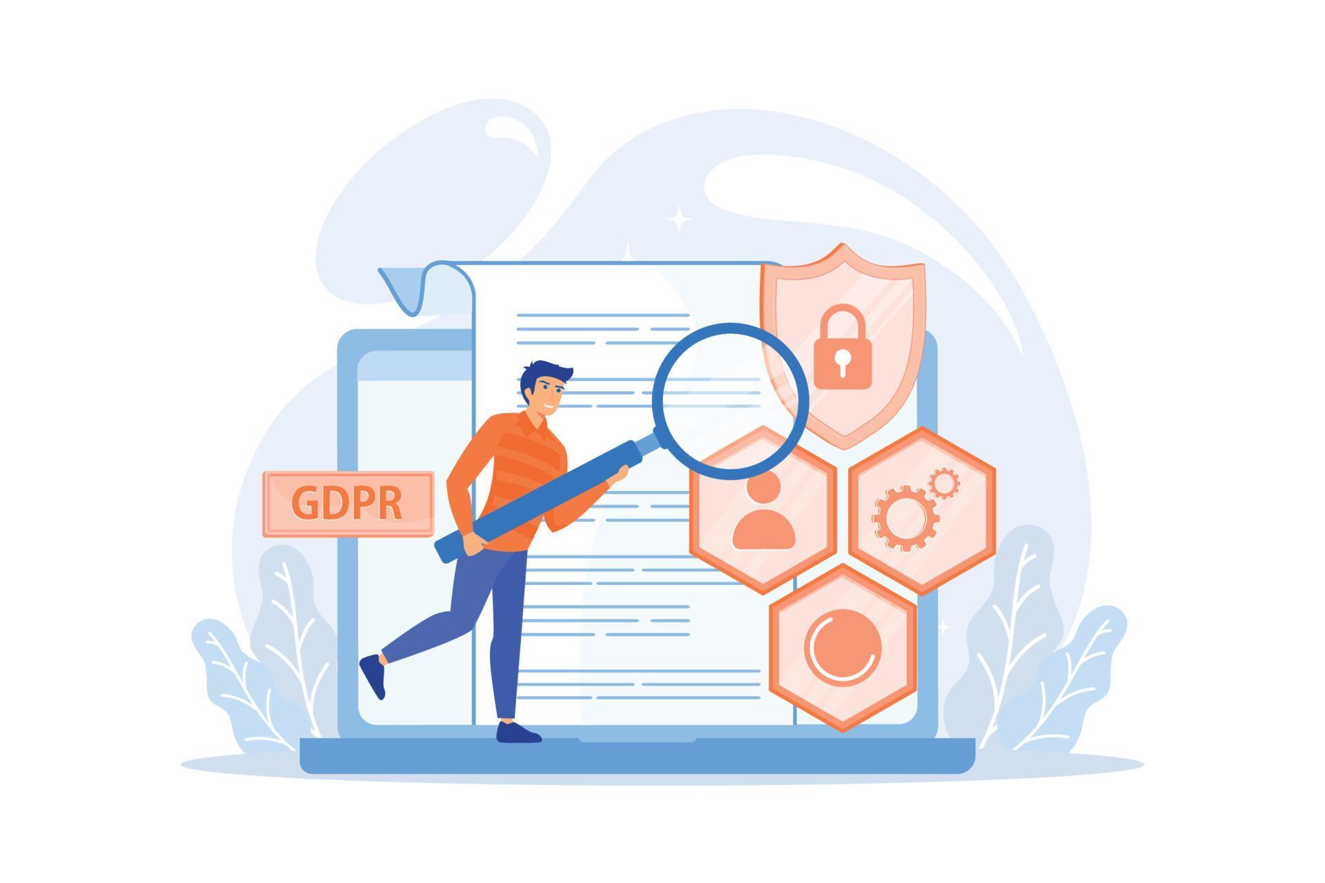 GDPR and cyber security, confidential database. General data protection ...