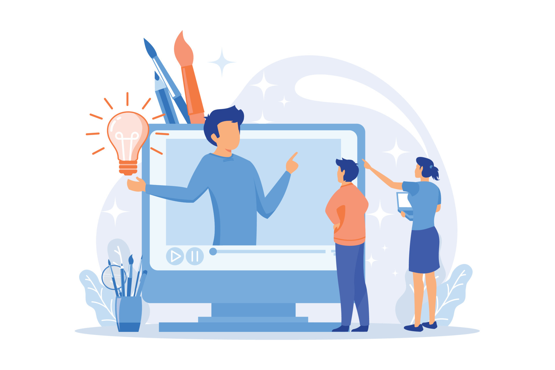 Computer graphics advices and tips watching. Digital design masterclass ...