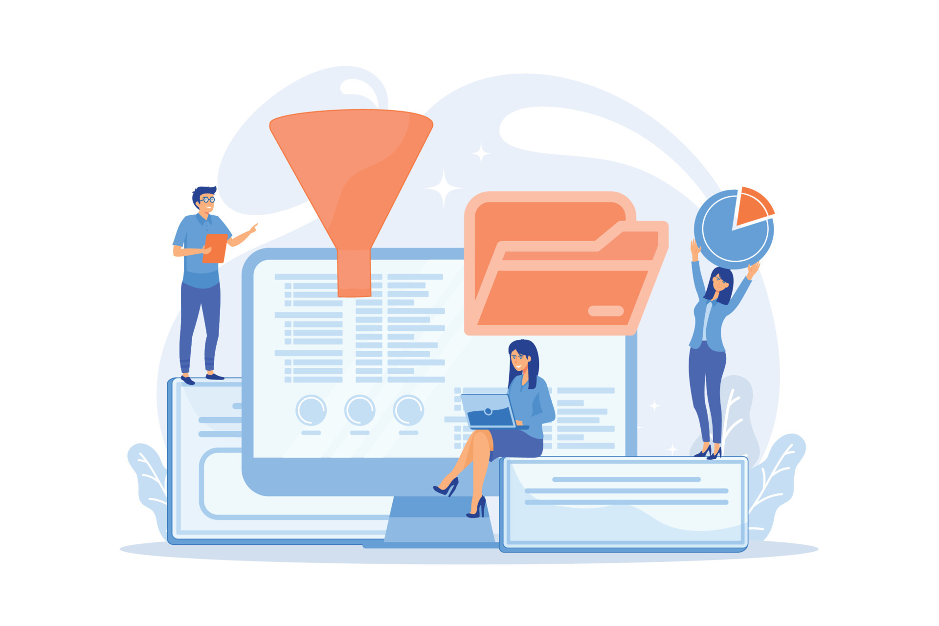 Dashboard consolidating metrics on computer screen. Business ...