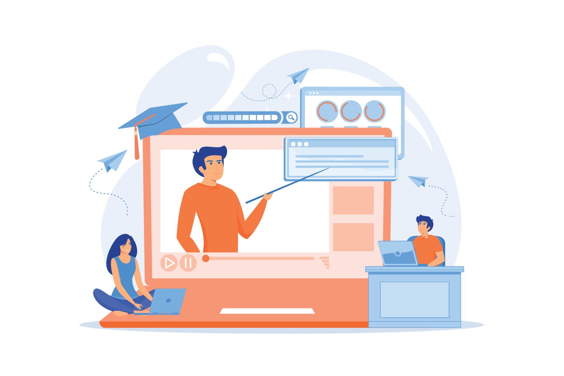 Internet education, remote website development school. Online workshop ...