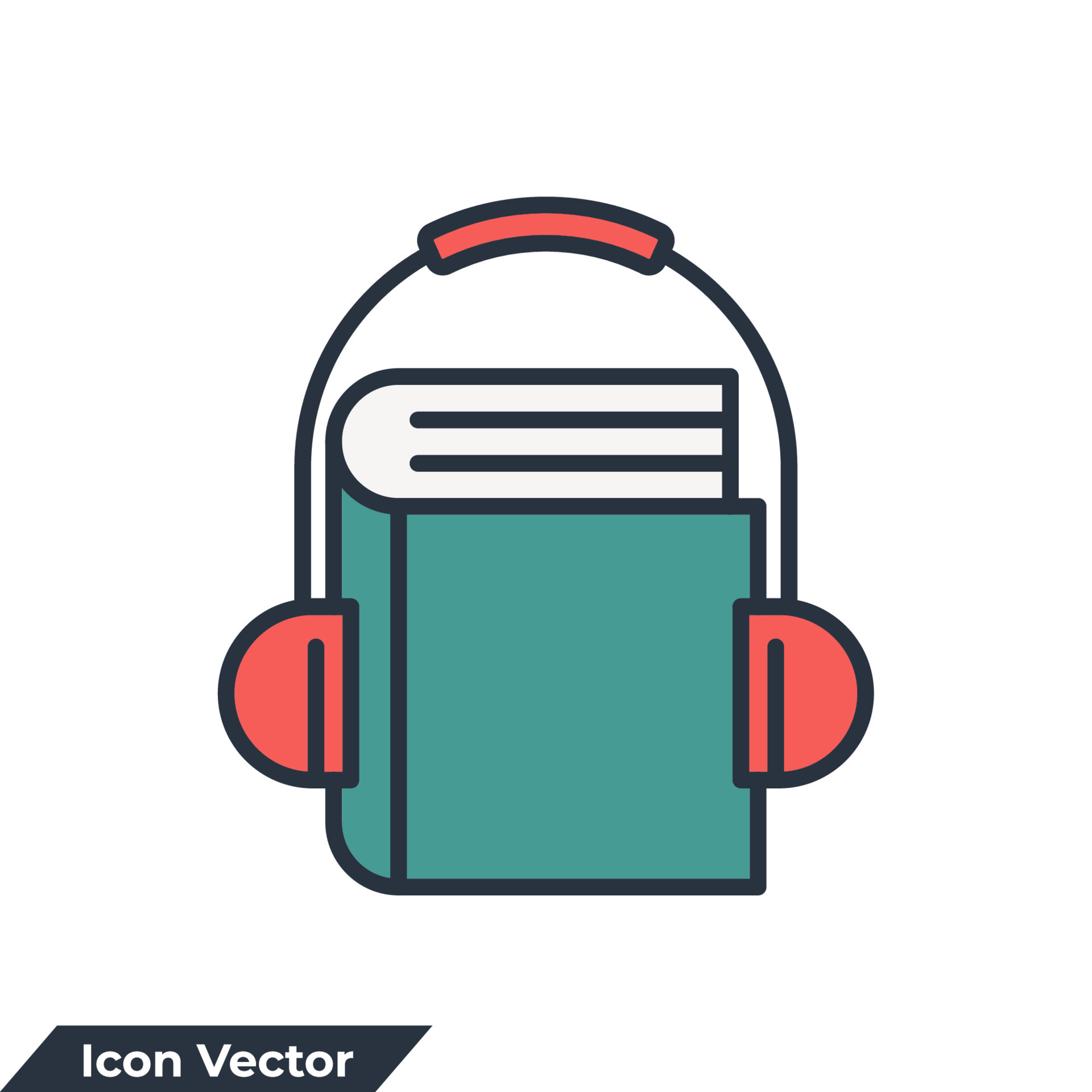 Online education icon logo vector illustration. audio course symbol ...