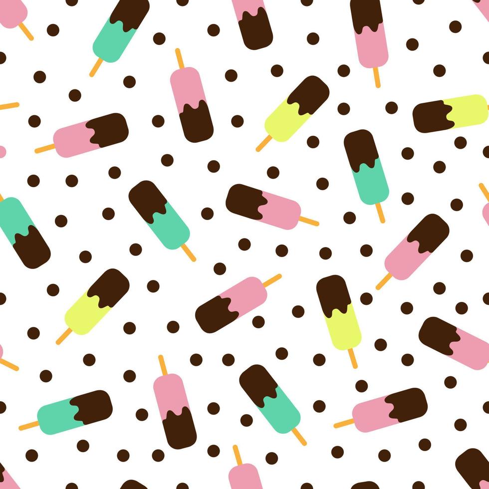 Ice Cream Seamless Pattern Vector Illustration 11433244 Vector Art At