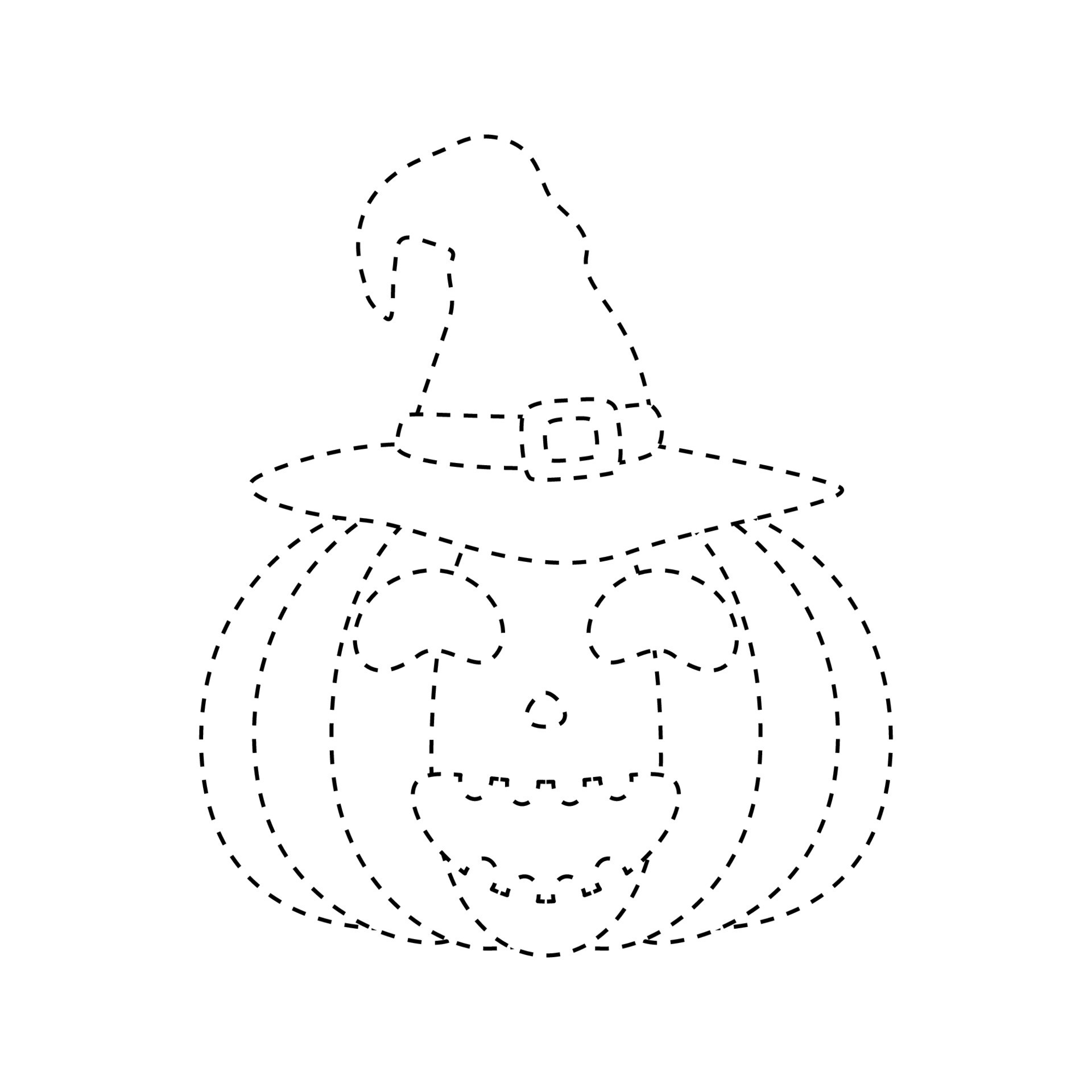 Halloween pumpkin tracing worksheet for kids 11436499 Vector Art at ...
