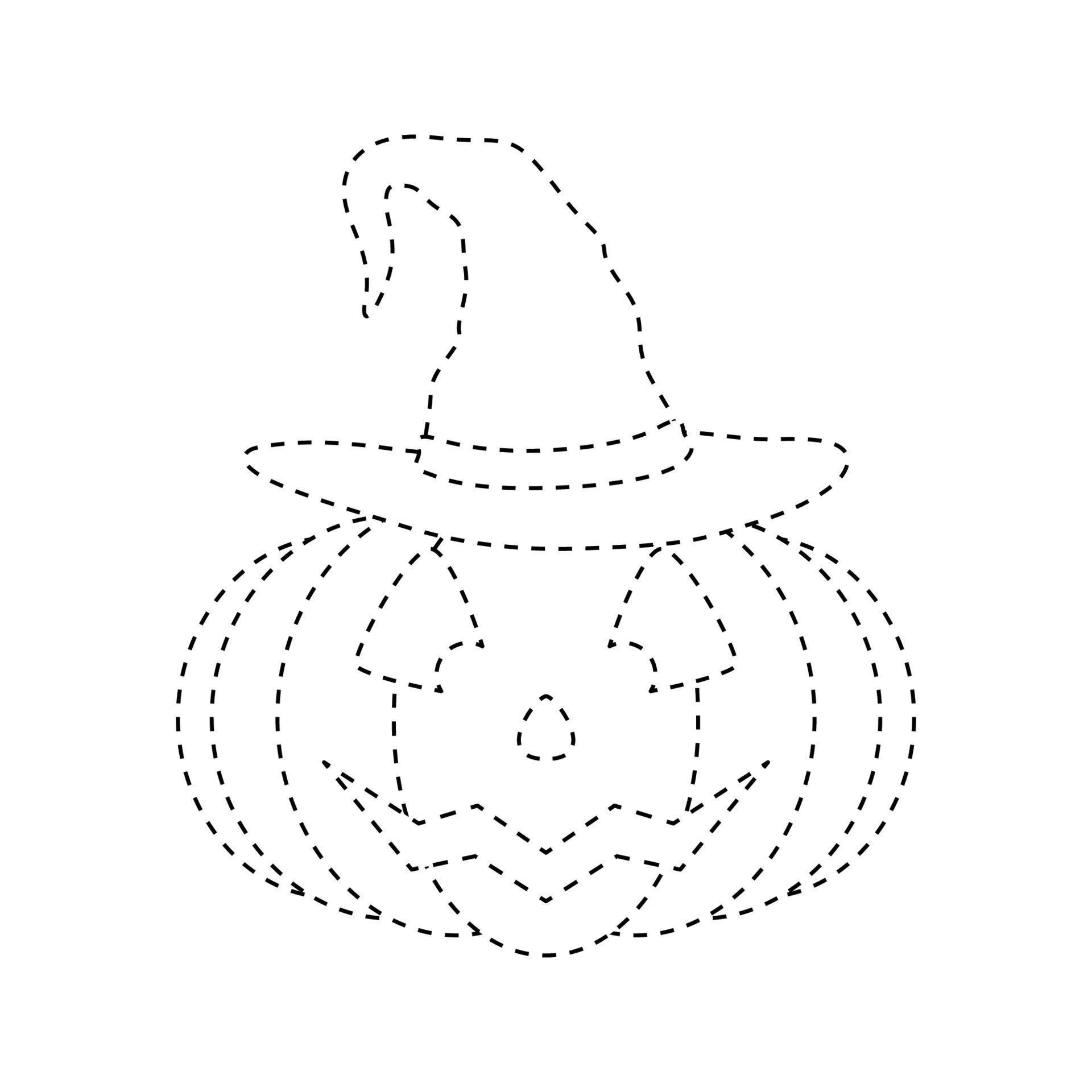 Halloween pumpkin tracing worksheet for kids 11436811 Vector Art at ...