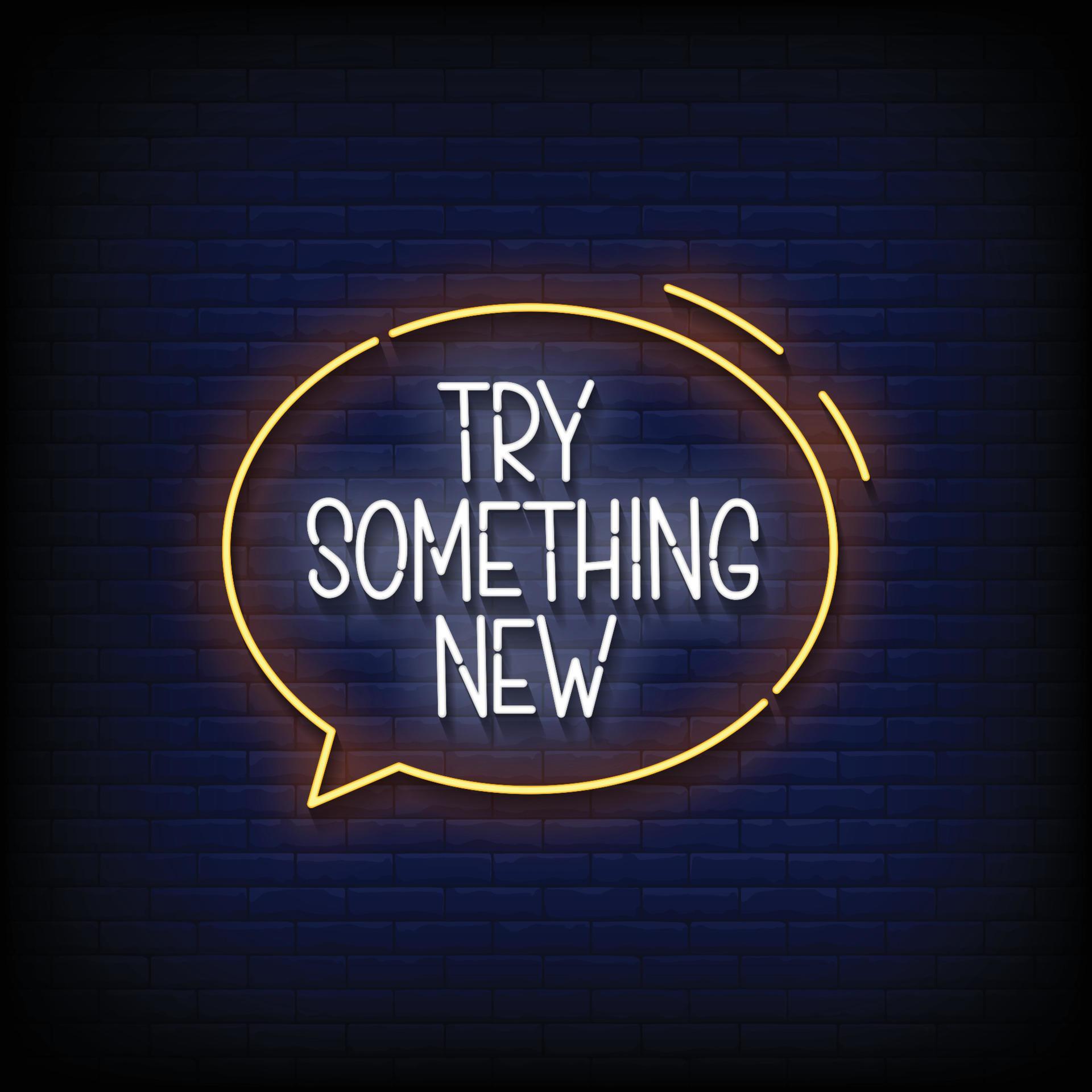 Neon Sign try something new with Brick Wall Background vector 11438147 ... Neon Sign try something new with Brick Wall Background vector 11438147 ...