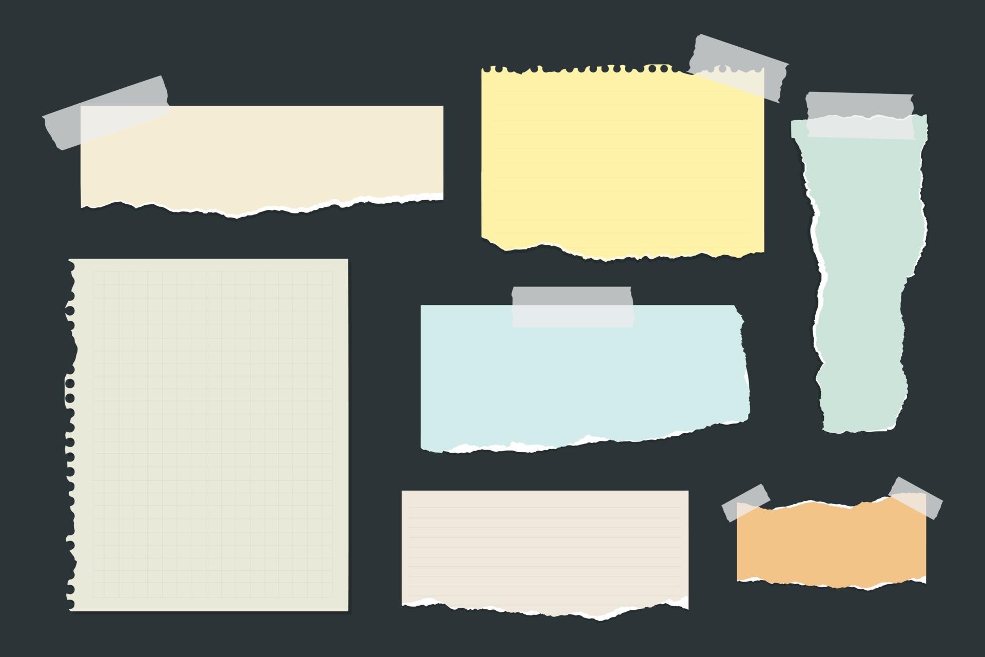 Torn Paper Notebook Paper Ripped Paper Realistic Sheets With Sticker 11439823 Vector Art At