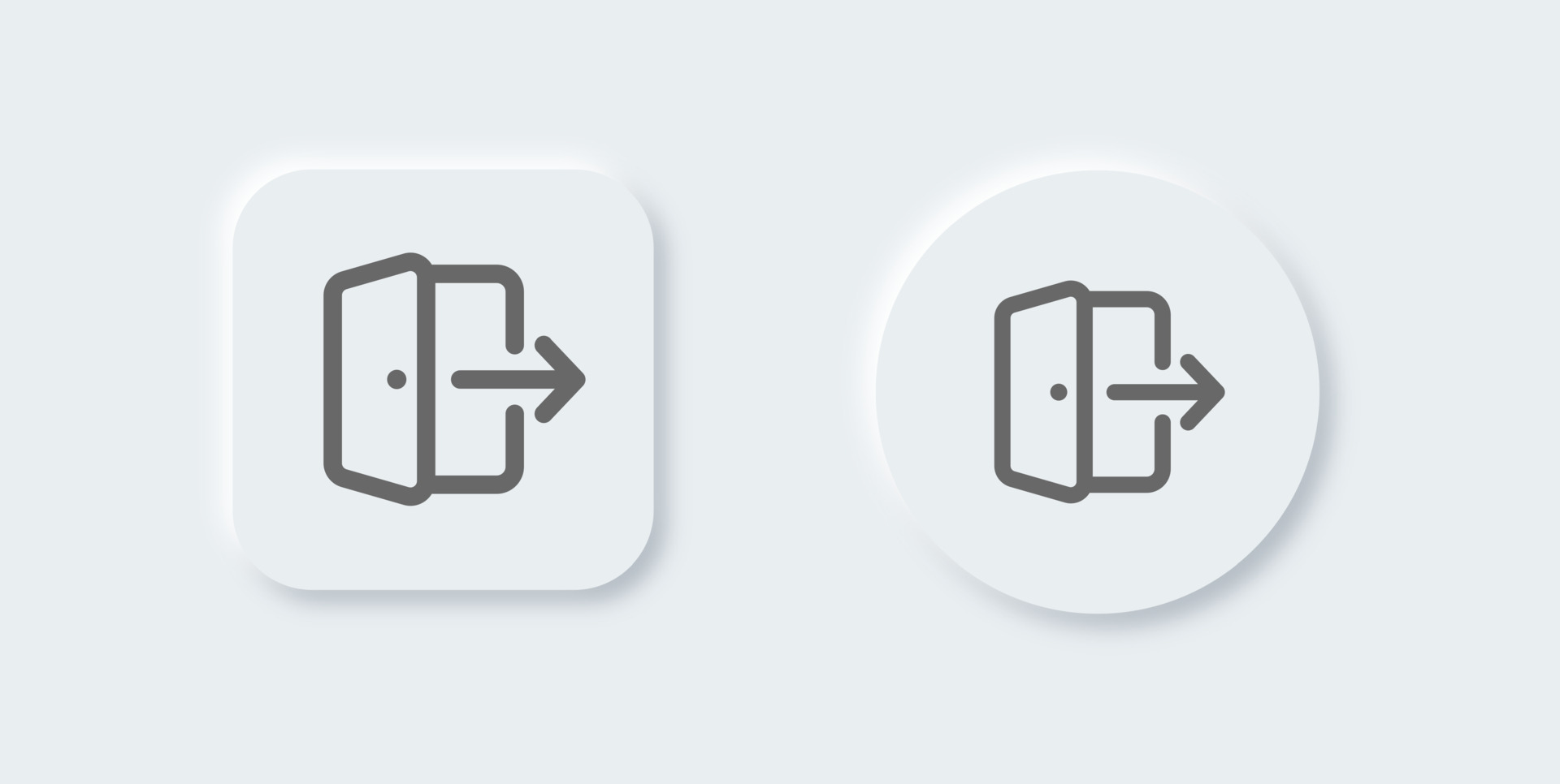 Log Out Line Icon In Neomorphic Design Style Exit Signs Vector