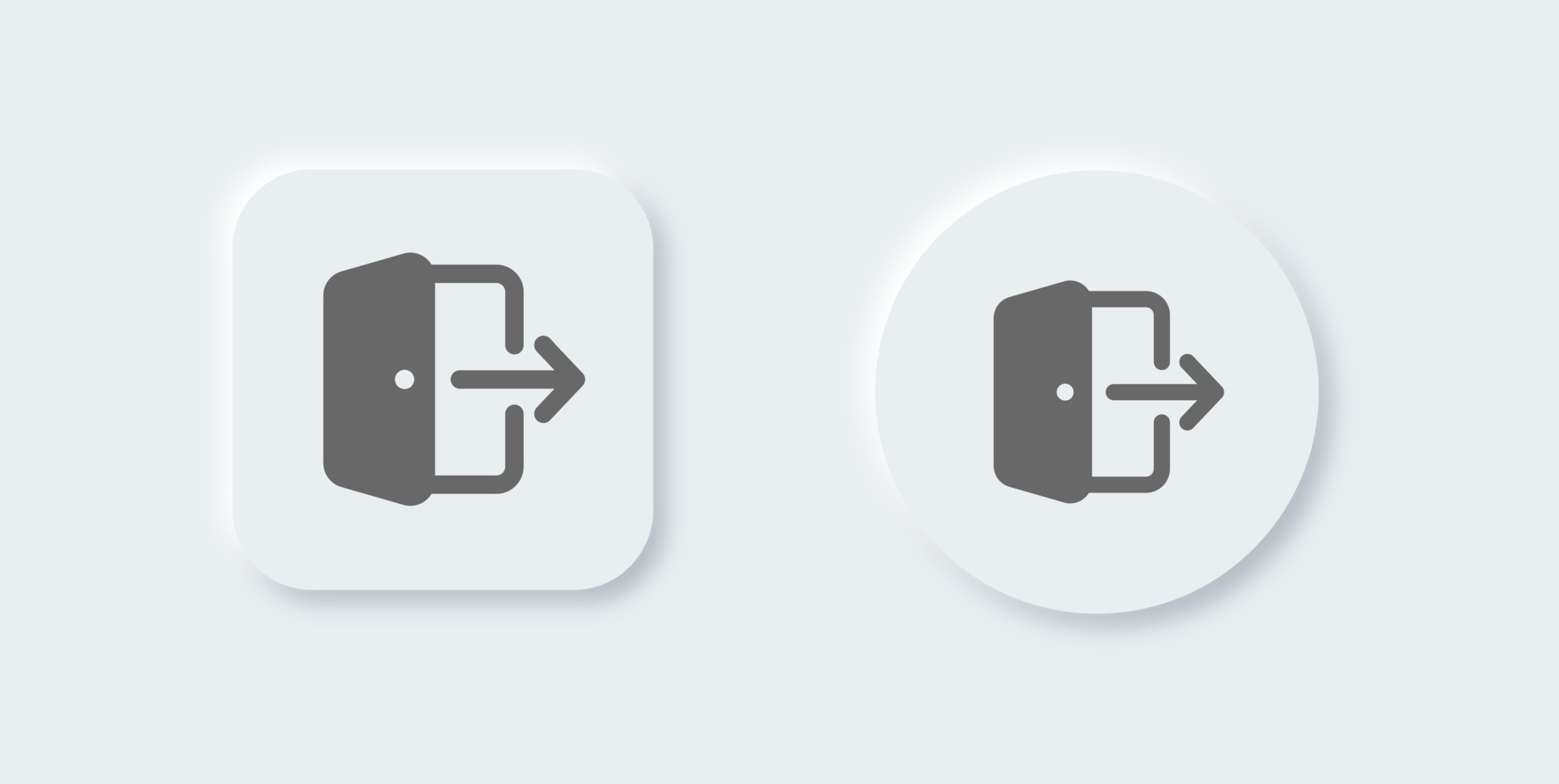 Log Out Solid Icon In Neomorphic Design Style Exit Signs Vector