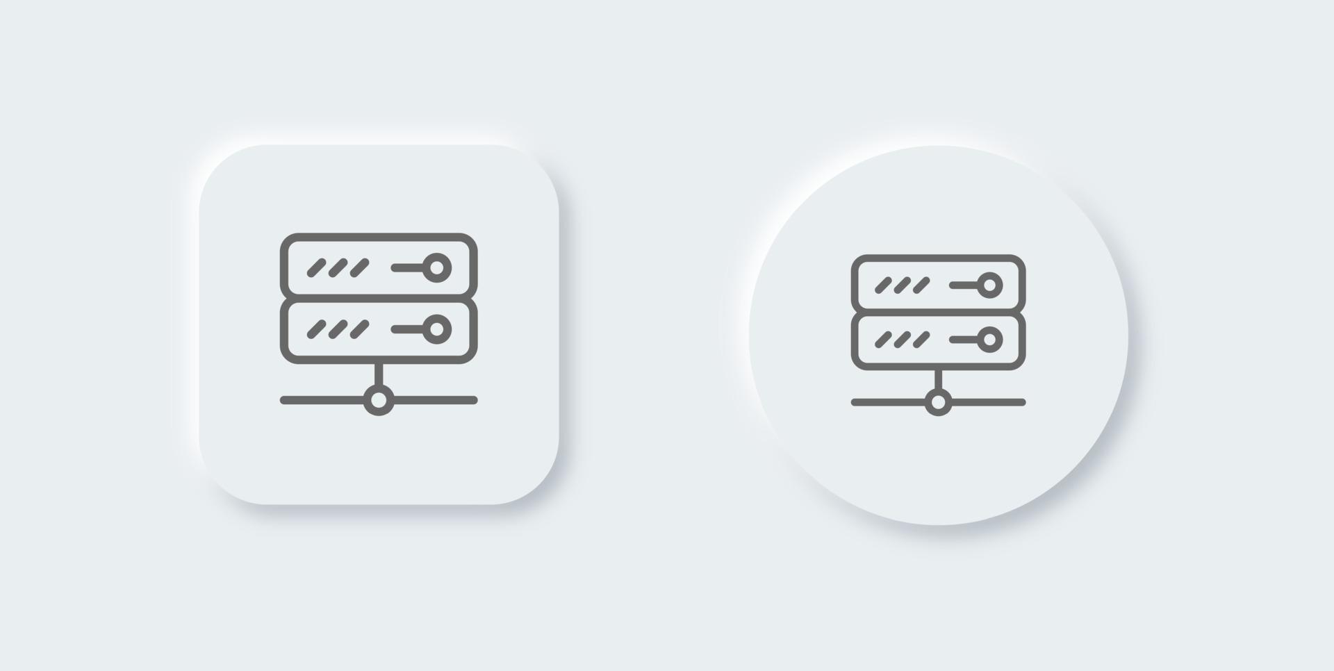 Server Line Icon In Neomorphic Design Style Database Signs Vector