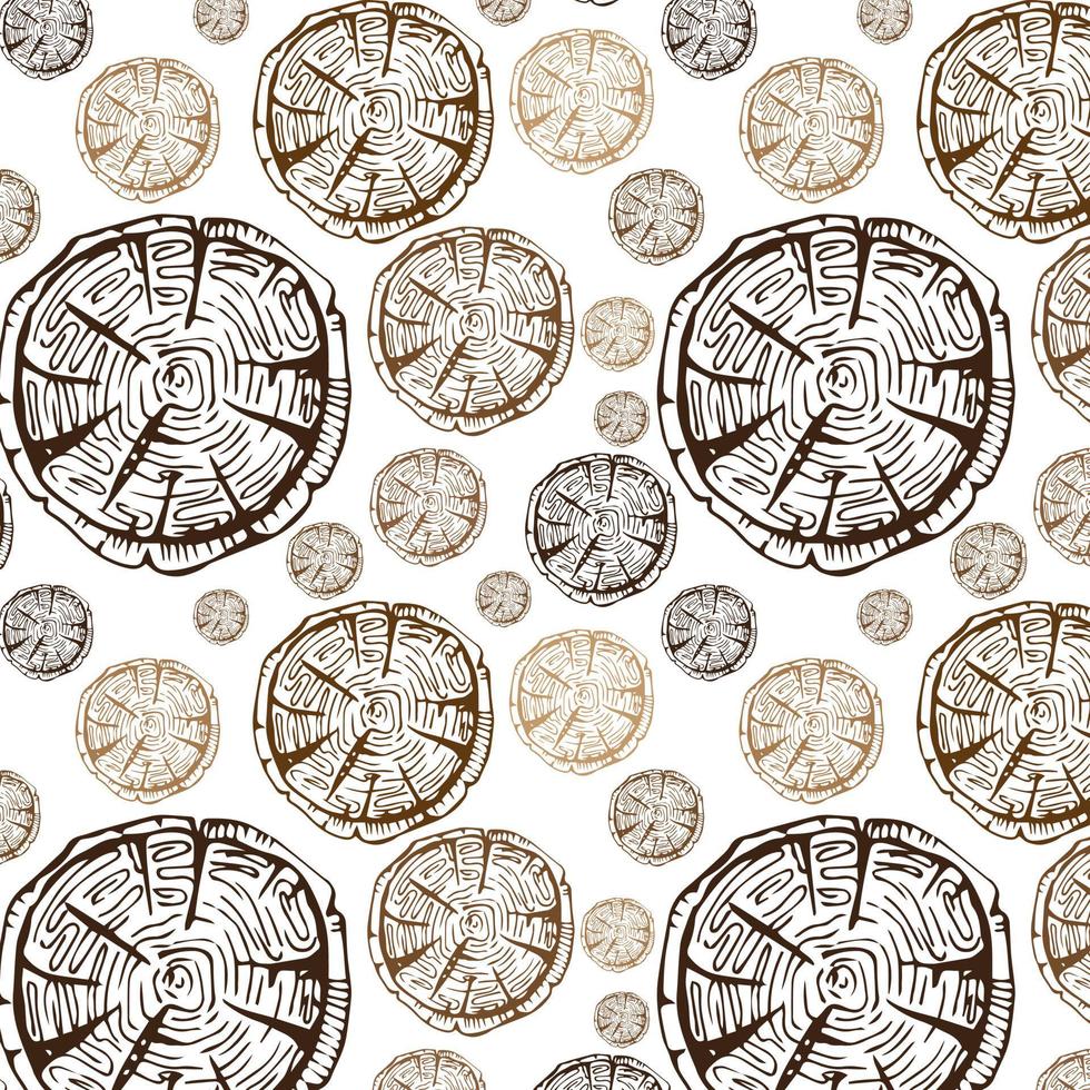 Tree Rings Seamless Vector Pattern. Saw cut tree trunk background. Vector Illustration. 11448769 ...