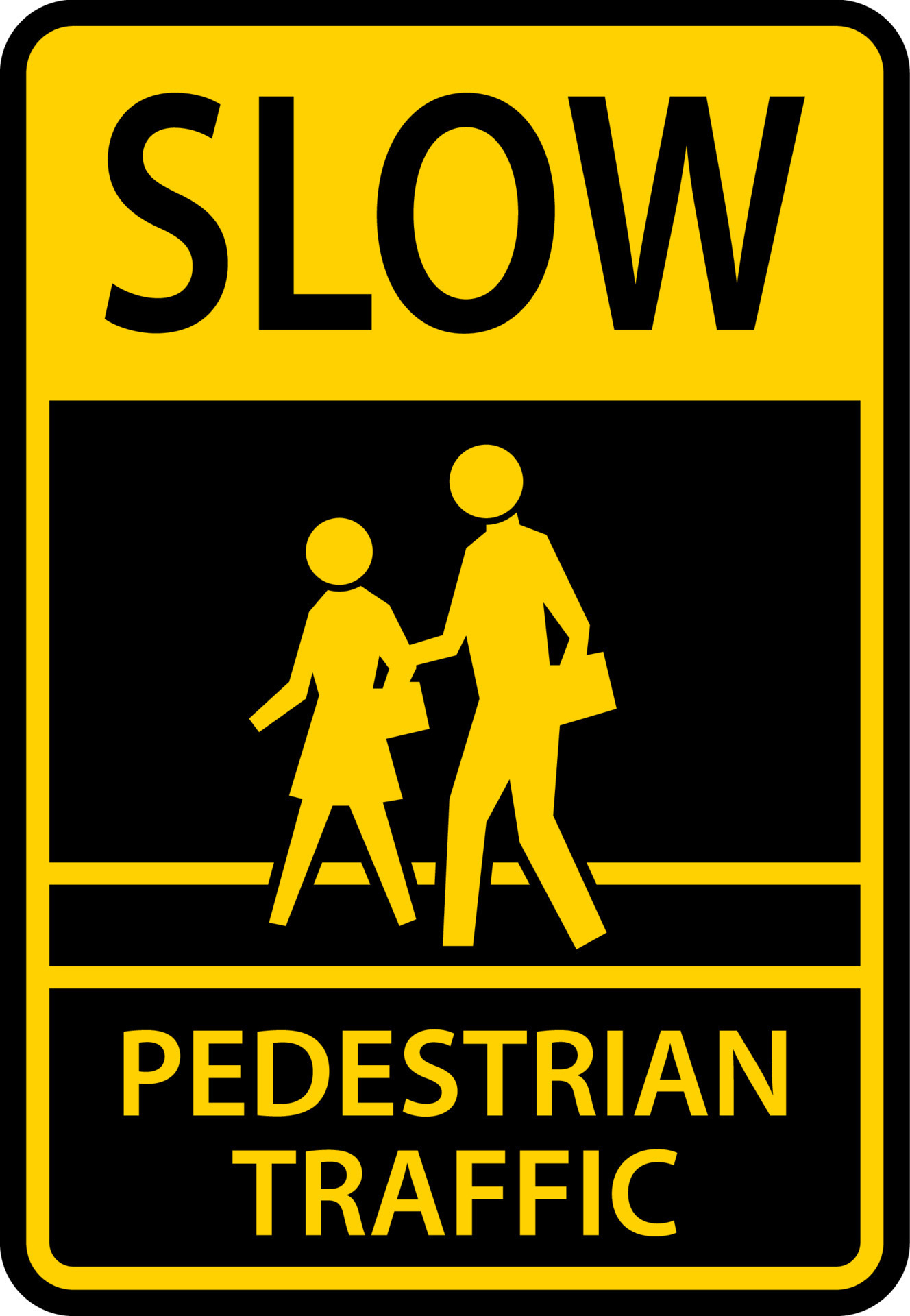 Slow Pedestrian Crossing Sign On White Background 11449327 Vector Art At Vecteezy