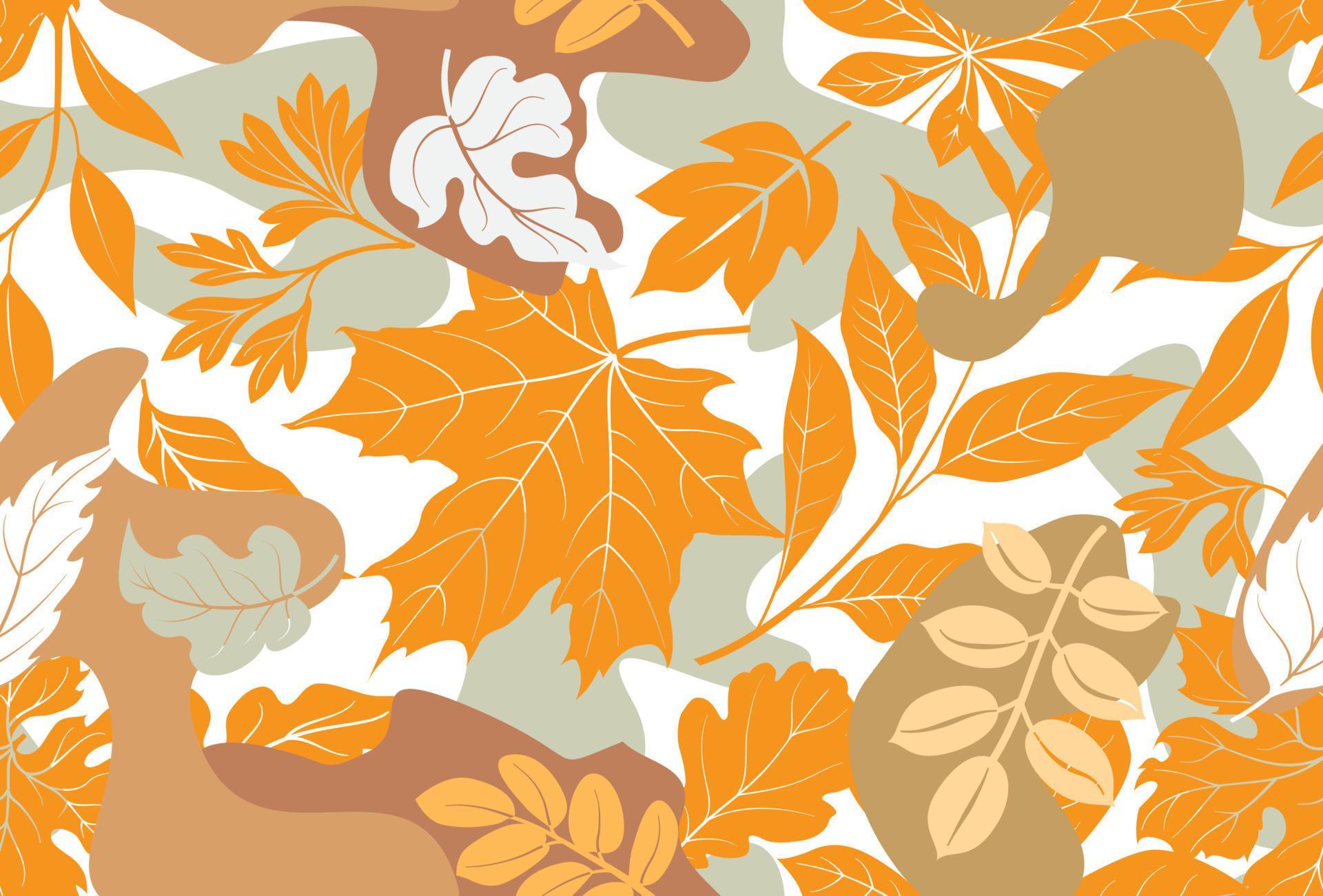 Autumn leaves seamless pattern. Season floral wallpaper. Fall leaf ...