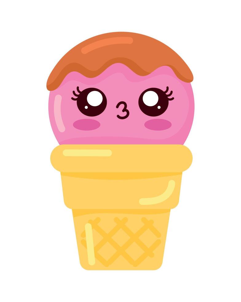 Ice Cream Kawaii Sweet Food 11450540 Vector Art At Vecteezy