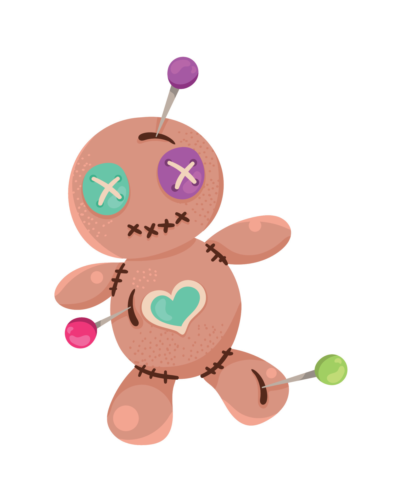 Voodo Doll With Needles 11453389 Vector Art At Vecteezy