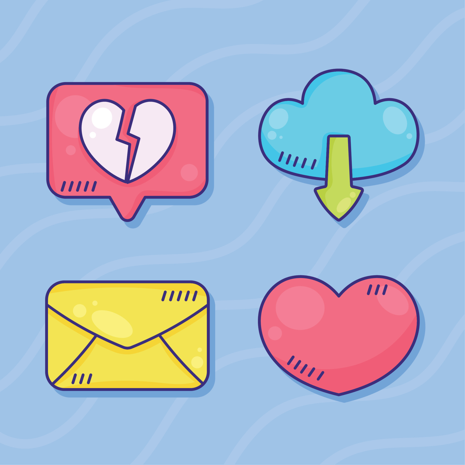 Four Social Media Icons 11453807 Vector Art At Vecteezy