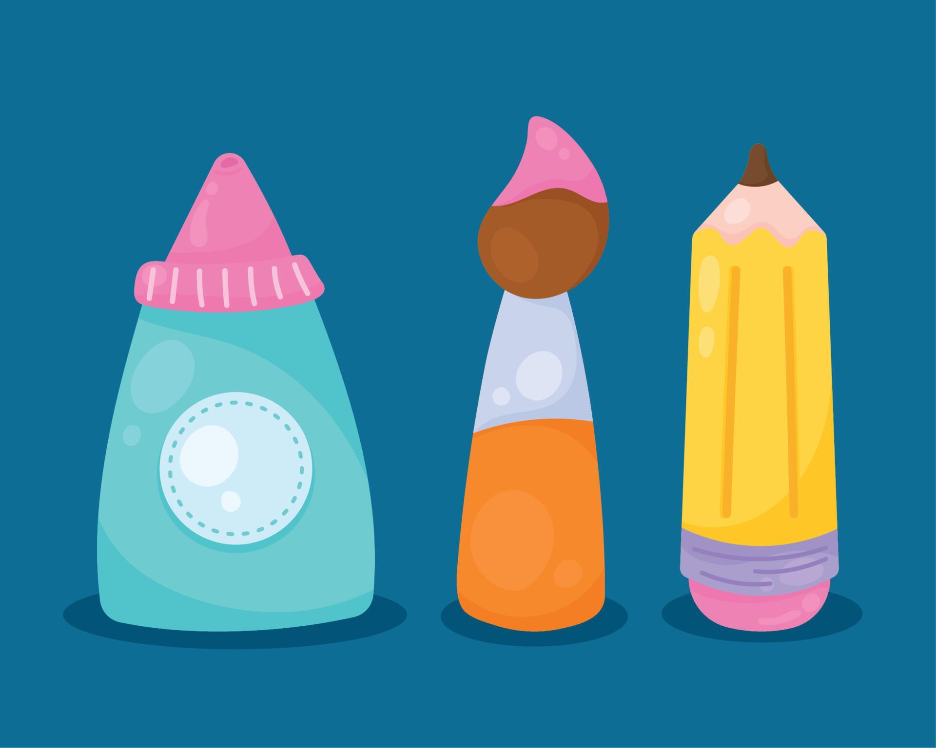 three school supplies icons 11456987 Vector Art at Vecteezy