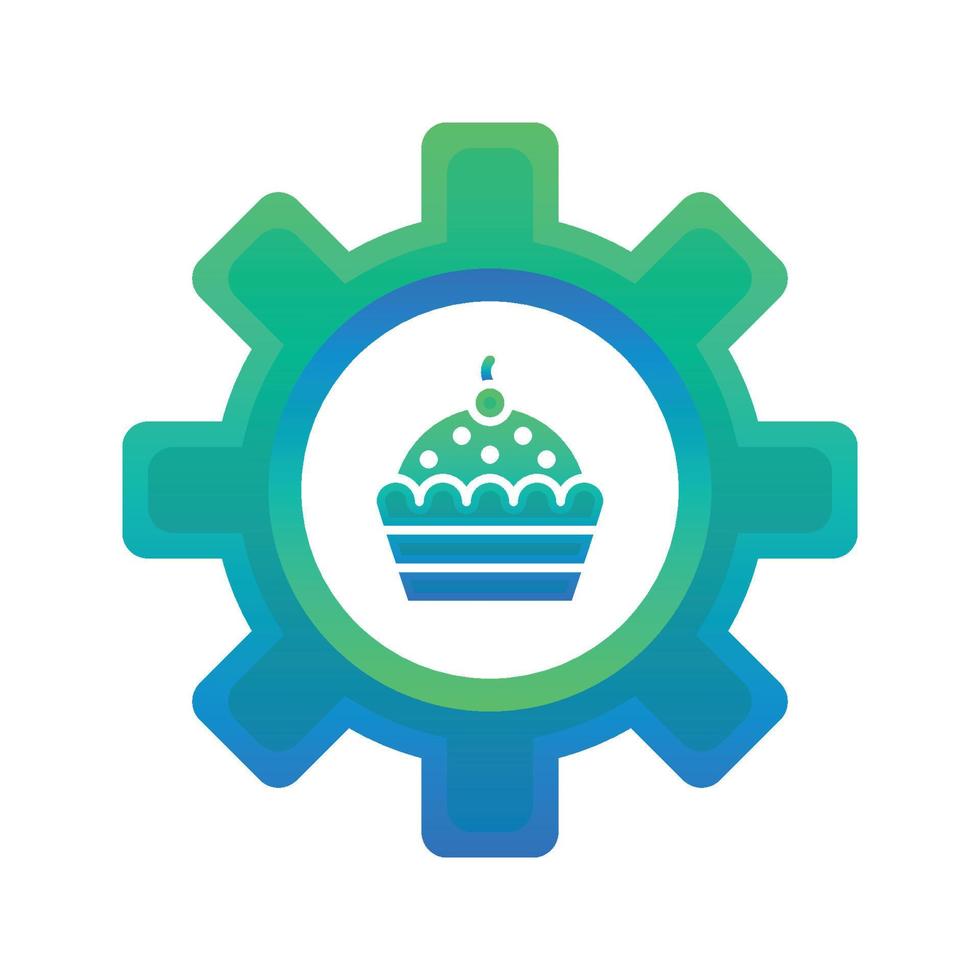 cupcake gear logo gradient design template icon element 11457792 Vector Art at Vecteezy