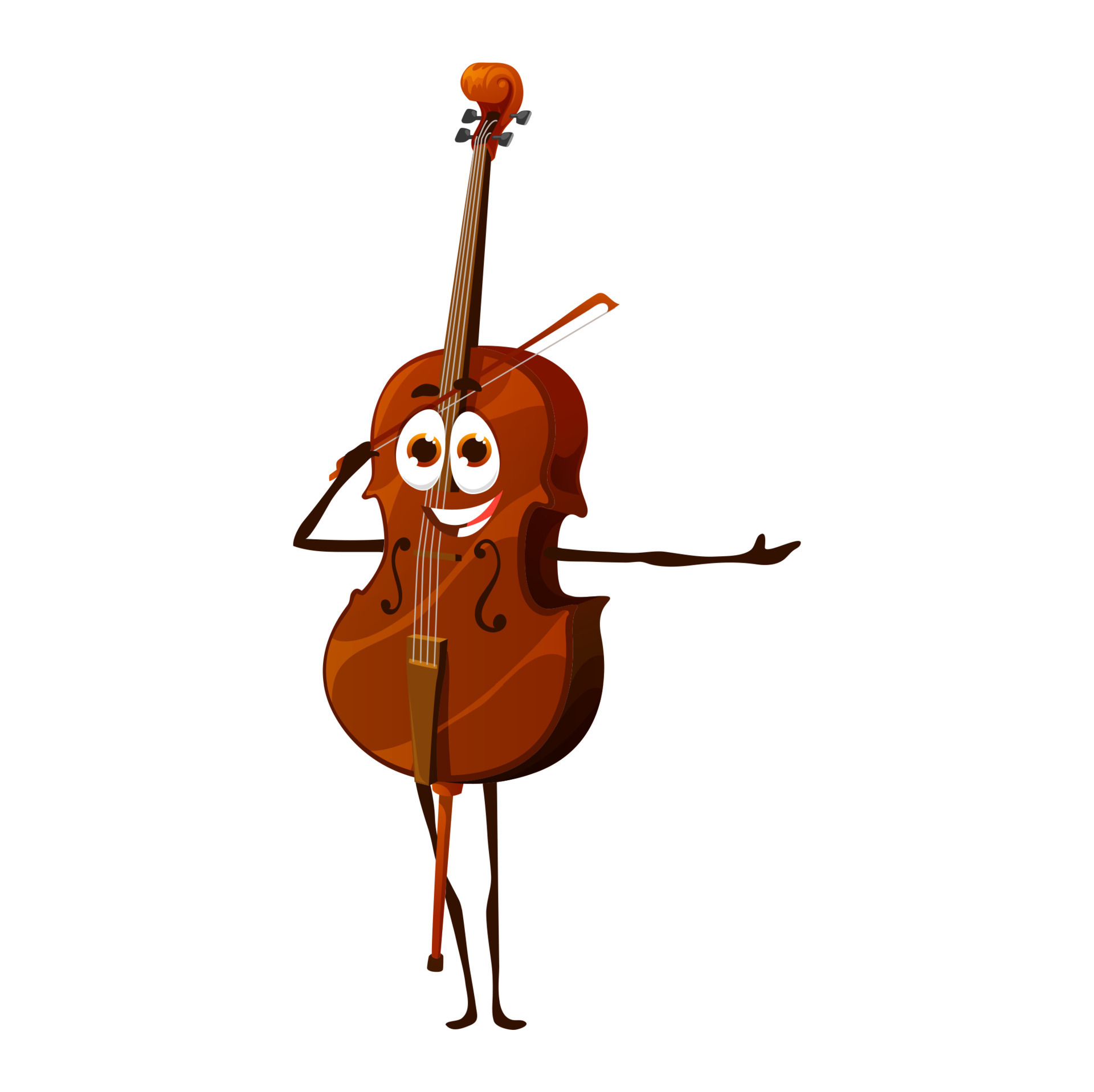 Cartoon Contrabass Double Bass Funny Character 11458338 Vector Art At Vecteezy