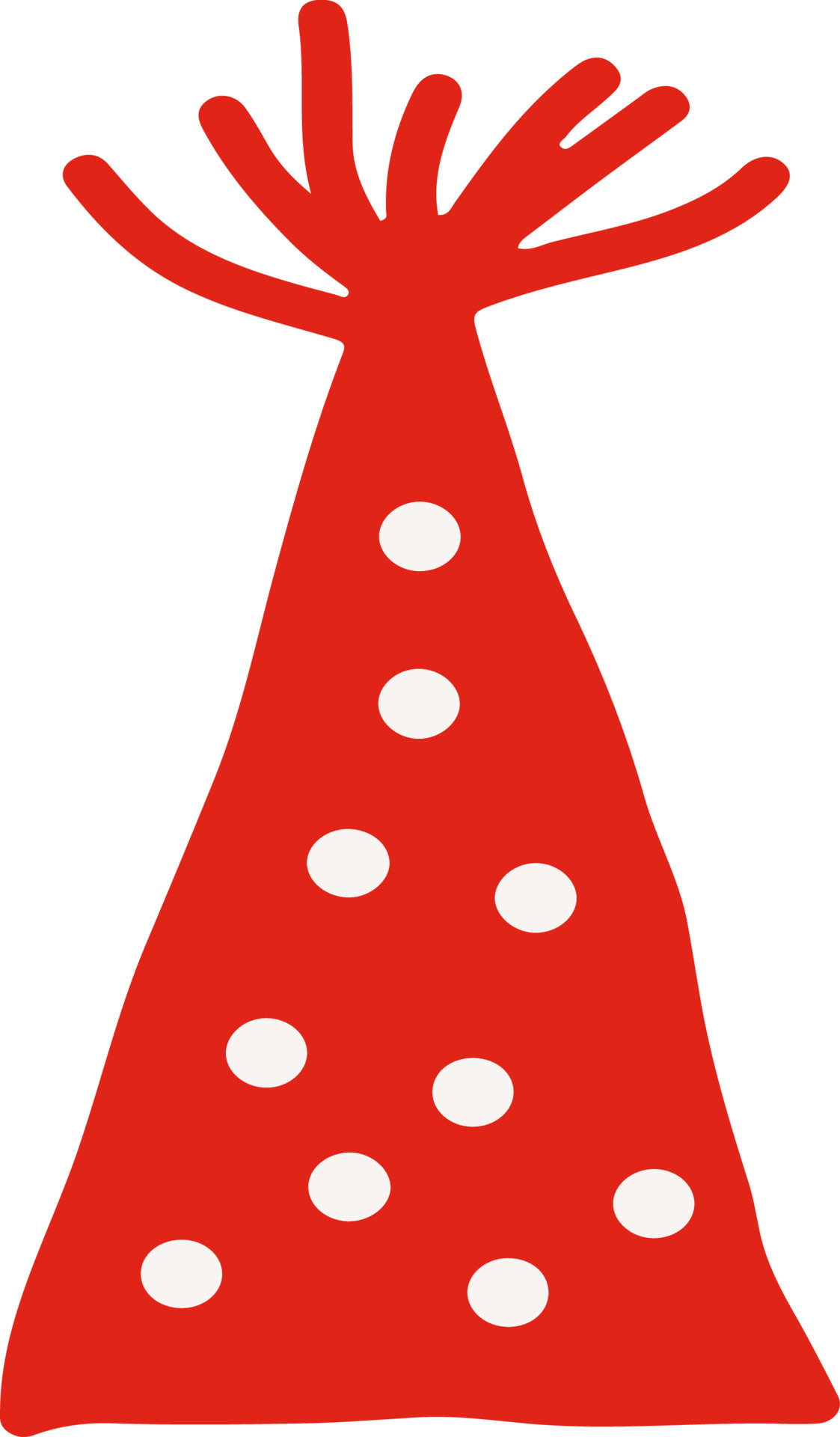 Party Hat Polka Dot Icon Sticker Hand Drawn Birthday New Year