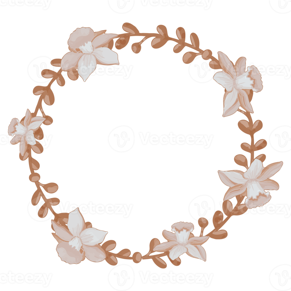 Moldura De Flores Secas Em Aquarela Clipart De Flora Marrom 11461008 Png