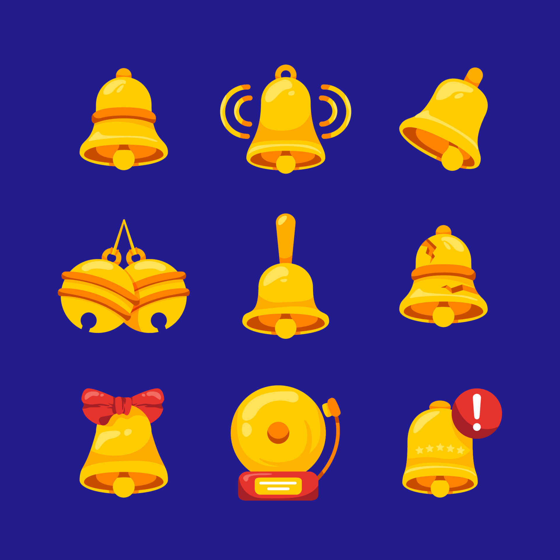 Bell Icon Set 11461429 Vector Art at Vecteezy