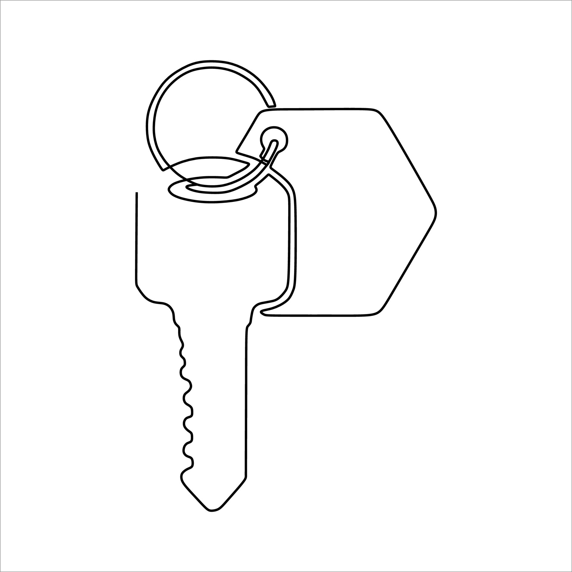 continuous line drawing of key 11463564 Vector Art at Vecteezy