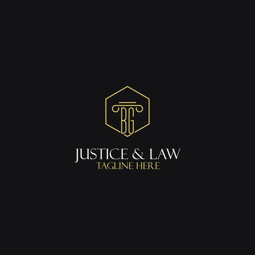 BG monogram initials design for legal, lawyer, attorney and law firm logo 11465111 Vector Art at ...