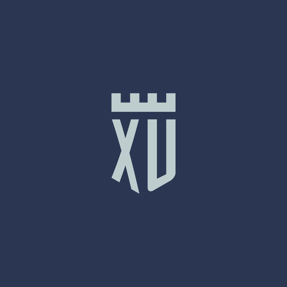 XU logo monogram with fortress castle and shield style design 11466268 Vector Art at Vecteezy