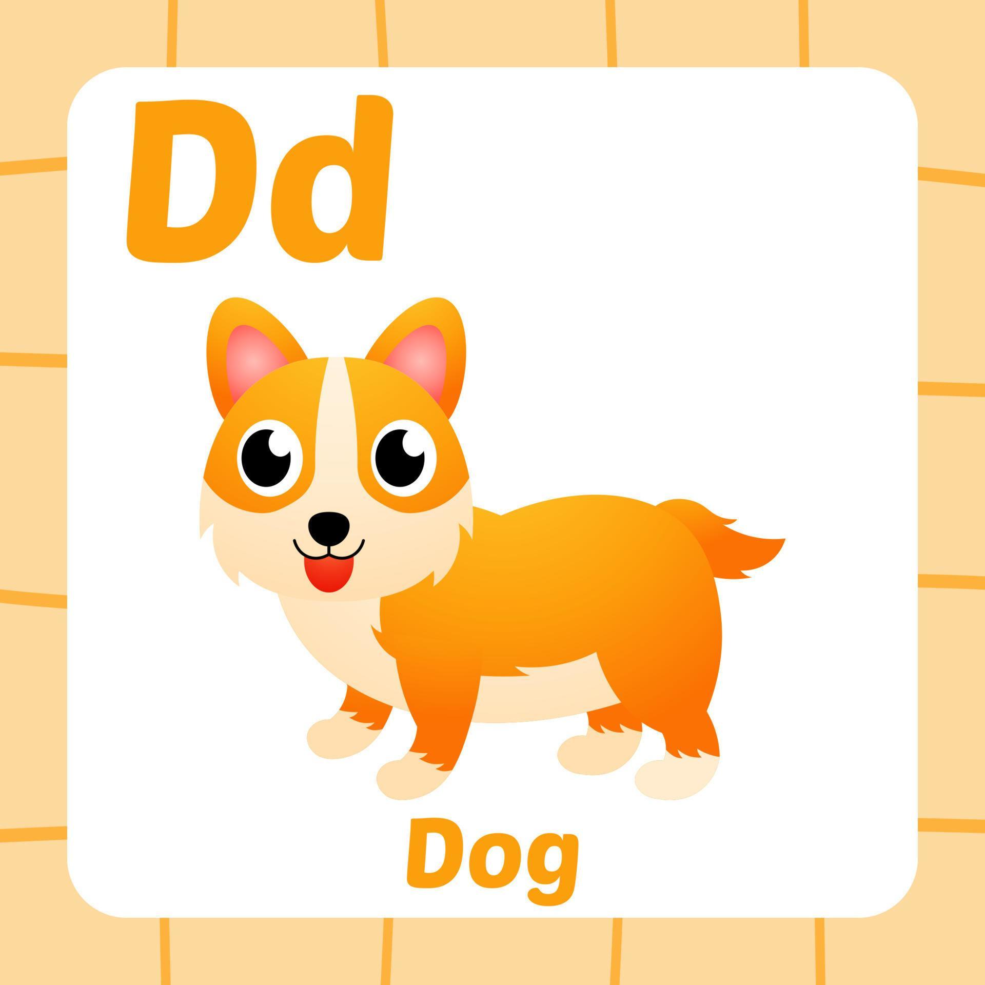 flashcard for kids, dog vector 11469644 Vector Art at Vecteezy