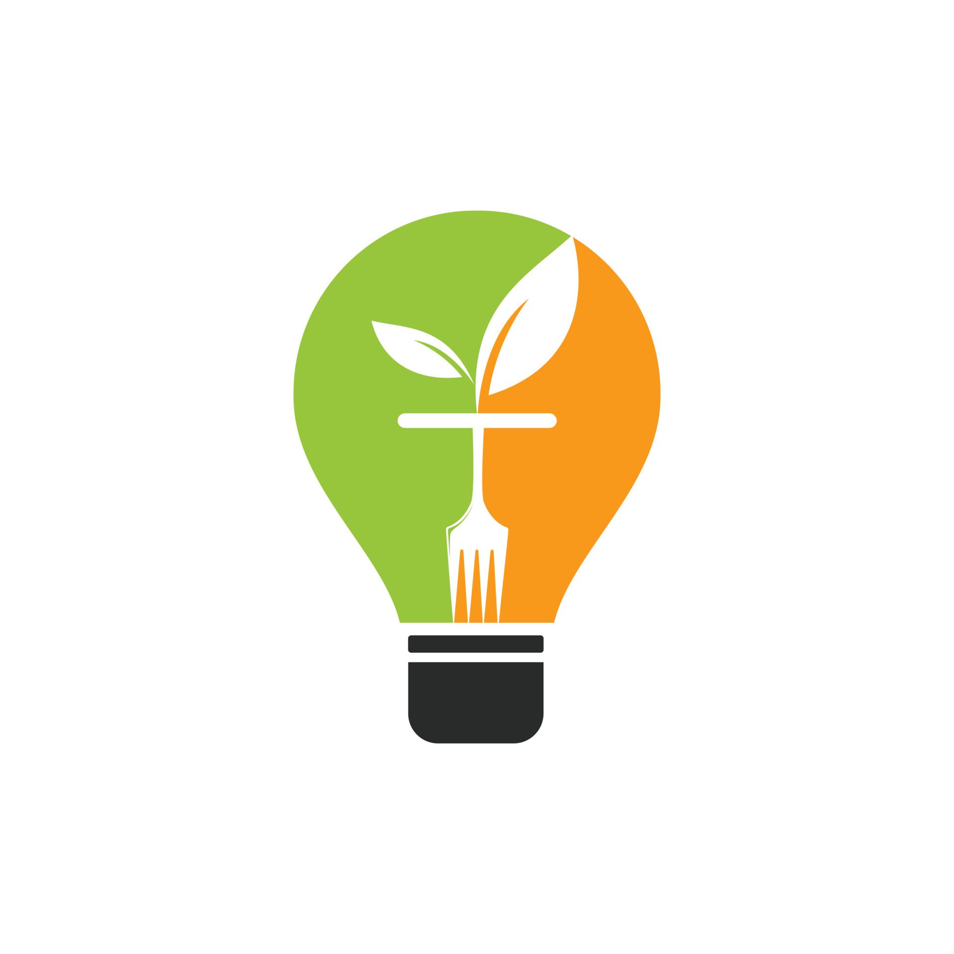 Healthy Food Idea Logo Design Template Bulb With Leaf And Fork Icon healthy-food-idea-logo-design-template-bulb-with-leaf-and-fork-icon