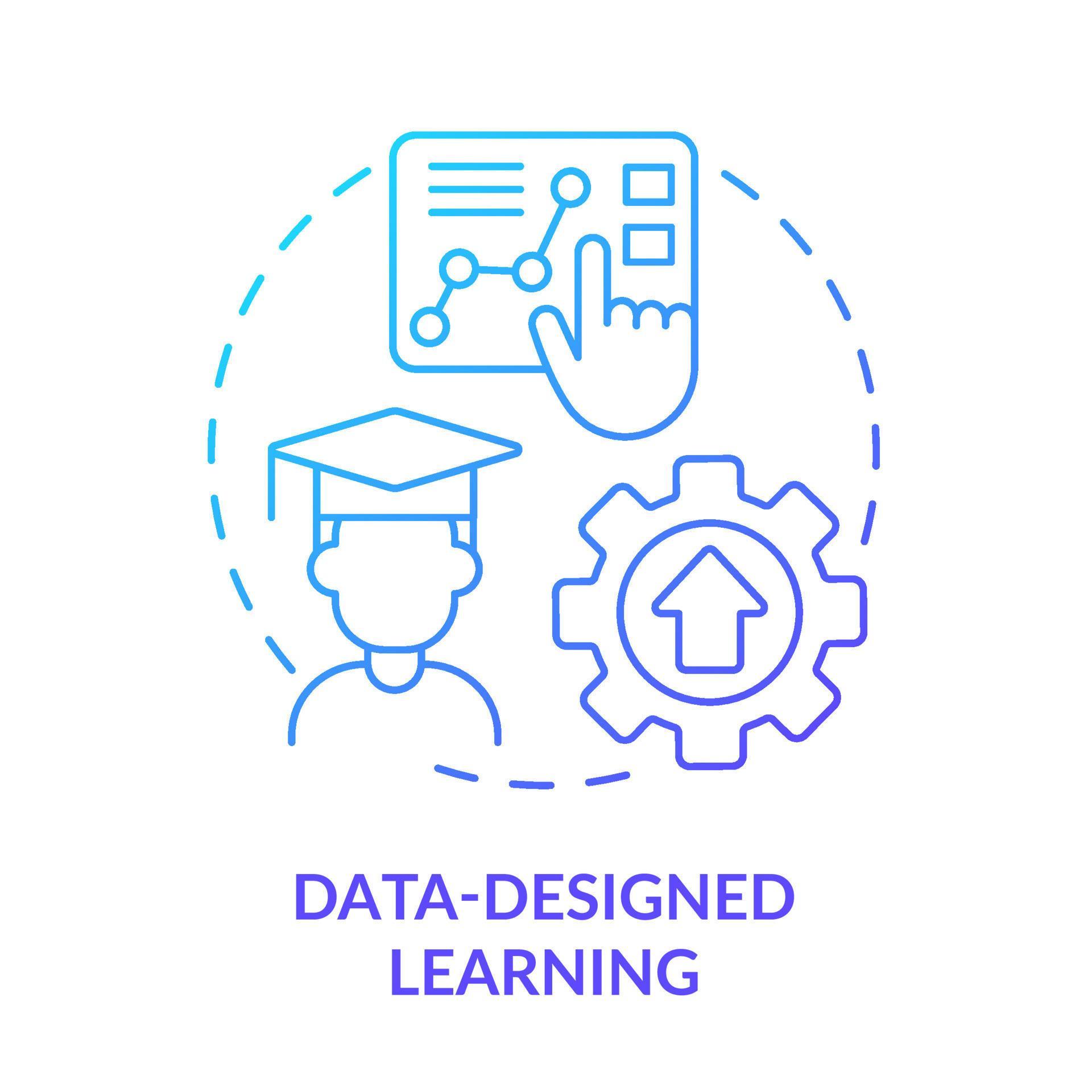 Data-designed learning blue gradient concept icon. Trend in skill ...