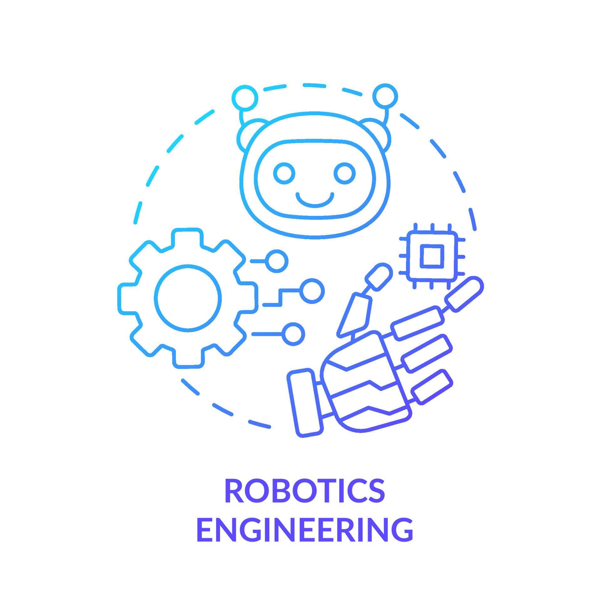 Robotics engineering blue gradient concept icon. Trendy tech skill ...